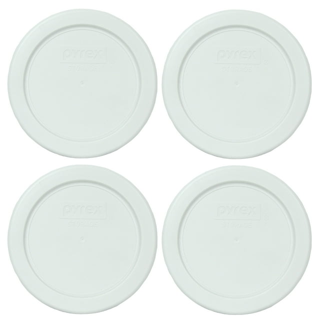 Pyrex 7202-PC White Plastic Replacement Storage Lid Cover (4-Pack ...