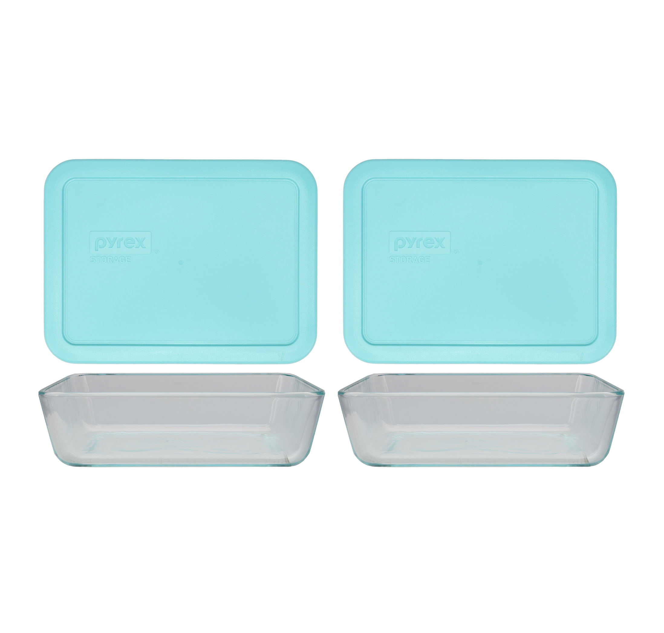 Pyrex 7210 3-Cup Glass Storage Dish and 7210-PC Plastic Sun Bleached ...