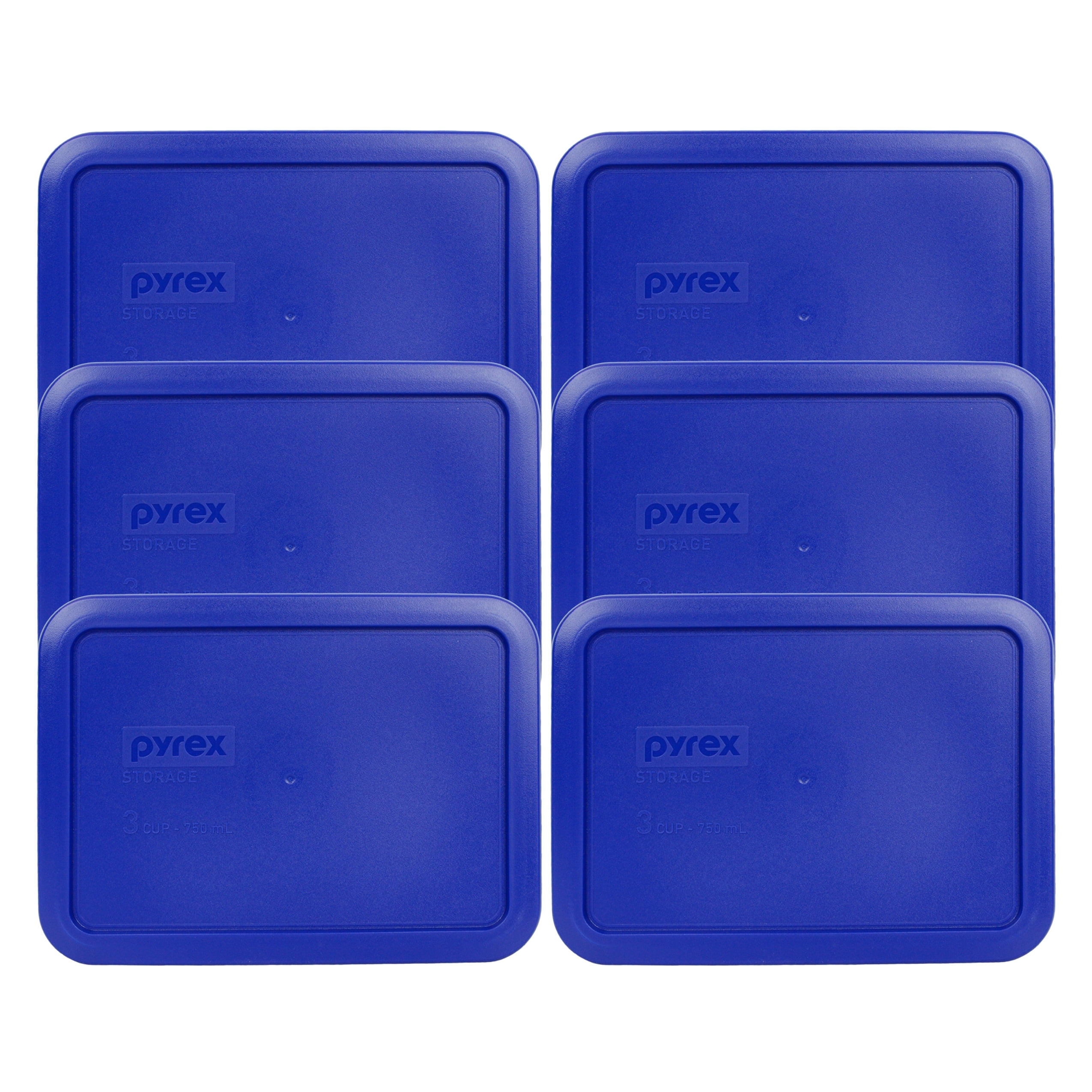 Pyrex 7210-PC Cadet Blue Plastic Replacement Storage Lid (6-Pack ...