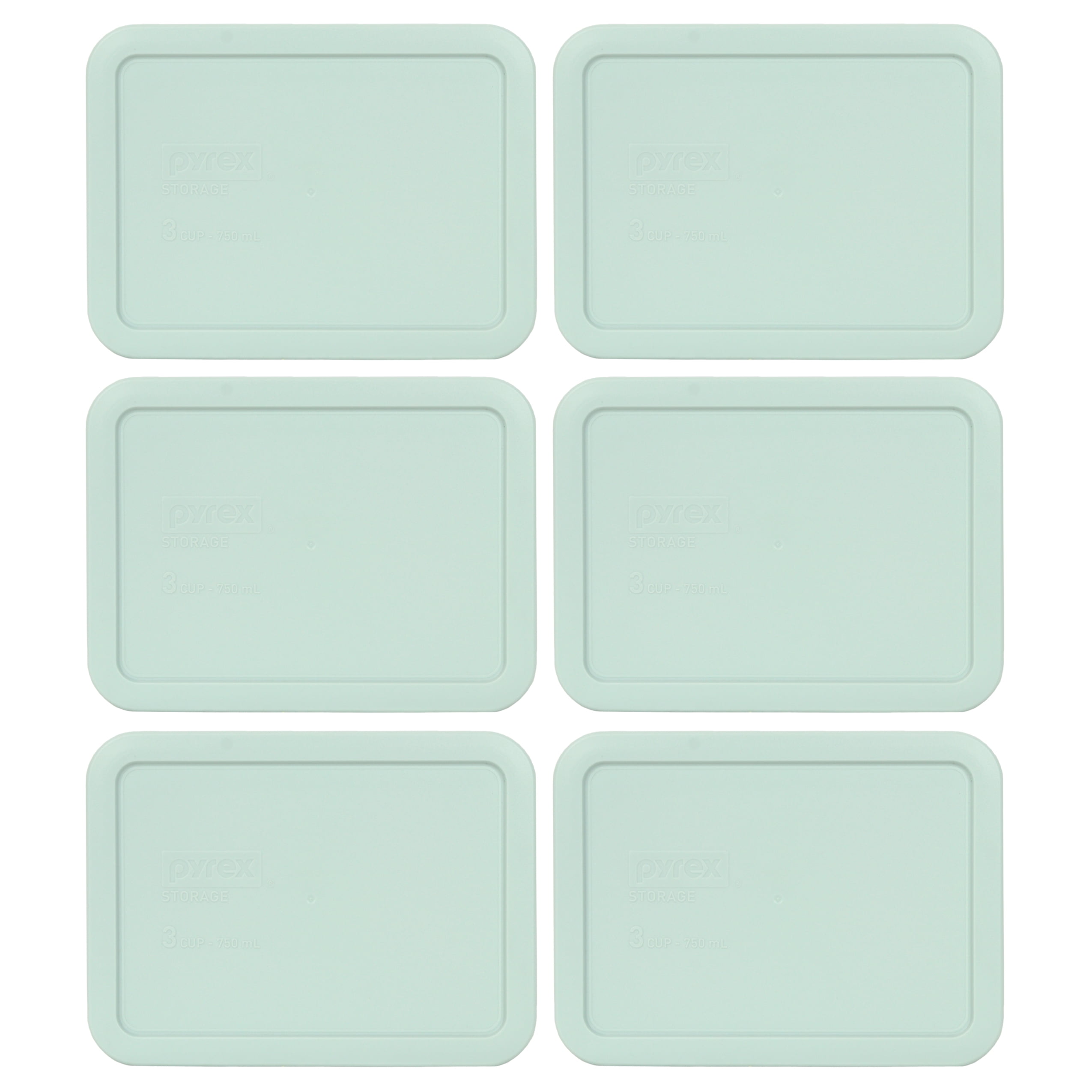 Pyrex 7210-PC Muddy Aqua Rectangle Plastic Replacement Lid Cover (6 ...