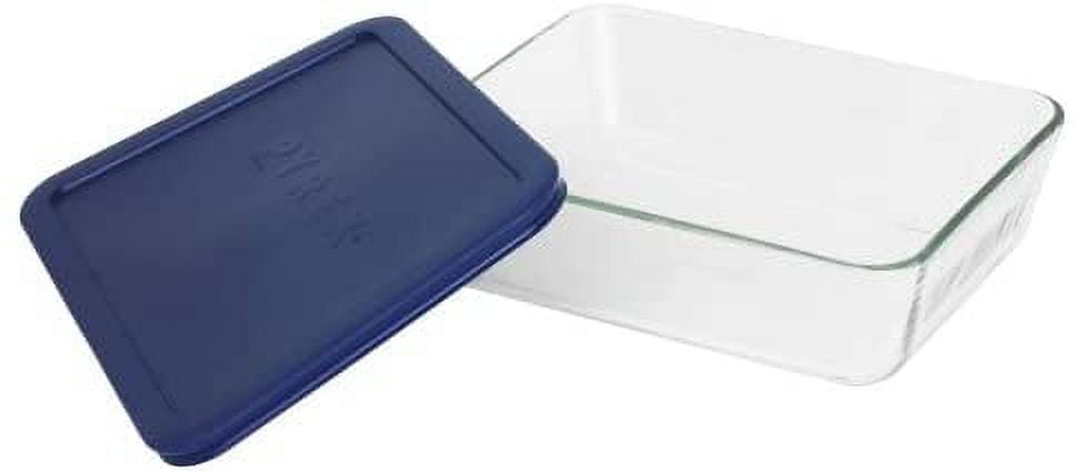 Pyrex 7211 6-Cup Rectangle Glass Food Storage Dish and 7211-PC 6-Cup ...
