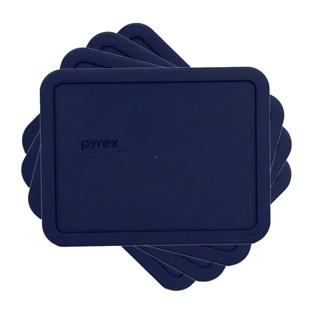 Pyrex 7211-PC Blue Rectangle Plastic Storage Replacement Lid Cover (4 ...