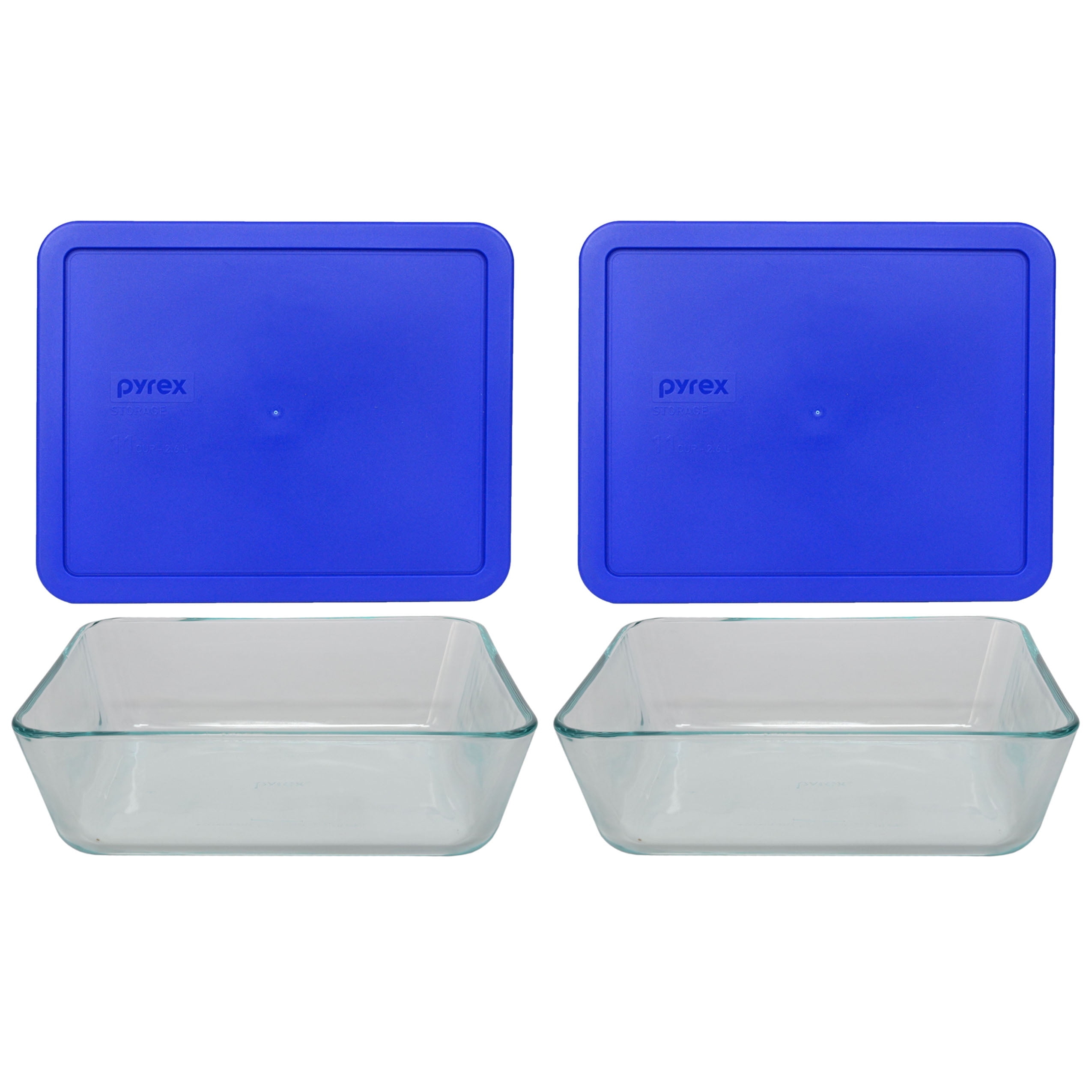 Pyrex 7212 11-Cup Rectangle Glass Food Storage Dish with 7212-PC Cadet ...