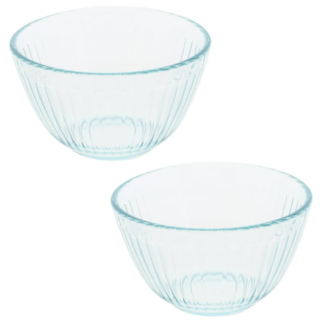 Pyrex 7401 3-Cup Sculpted Glass Mixing Bowls (2-Pack) - Walmart.com