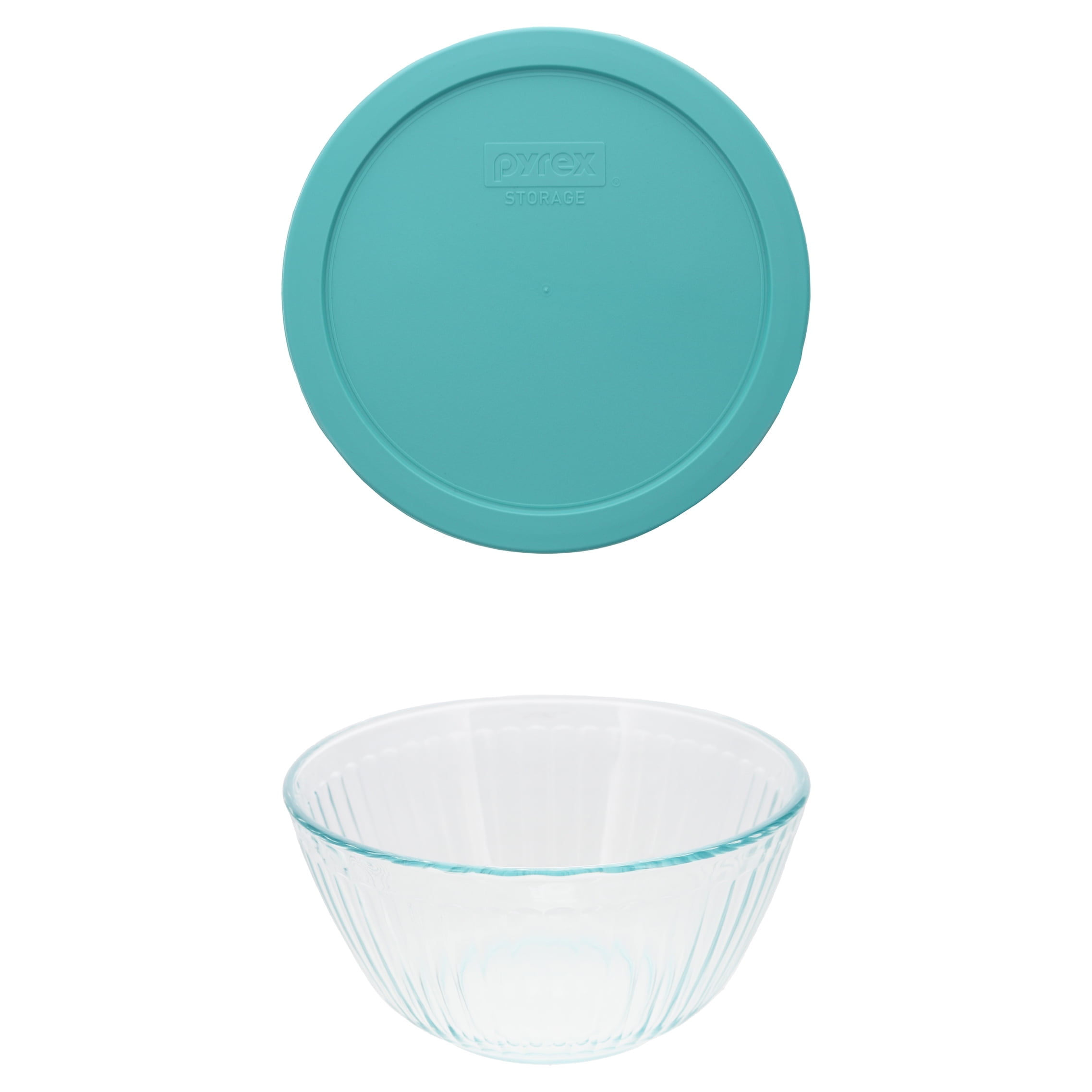 Pyrex 7402 6-Cup Sculpted Glass Mixing Bowl and 7402-PC 6/7-Cup Sea ...