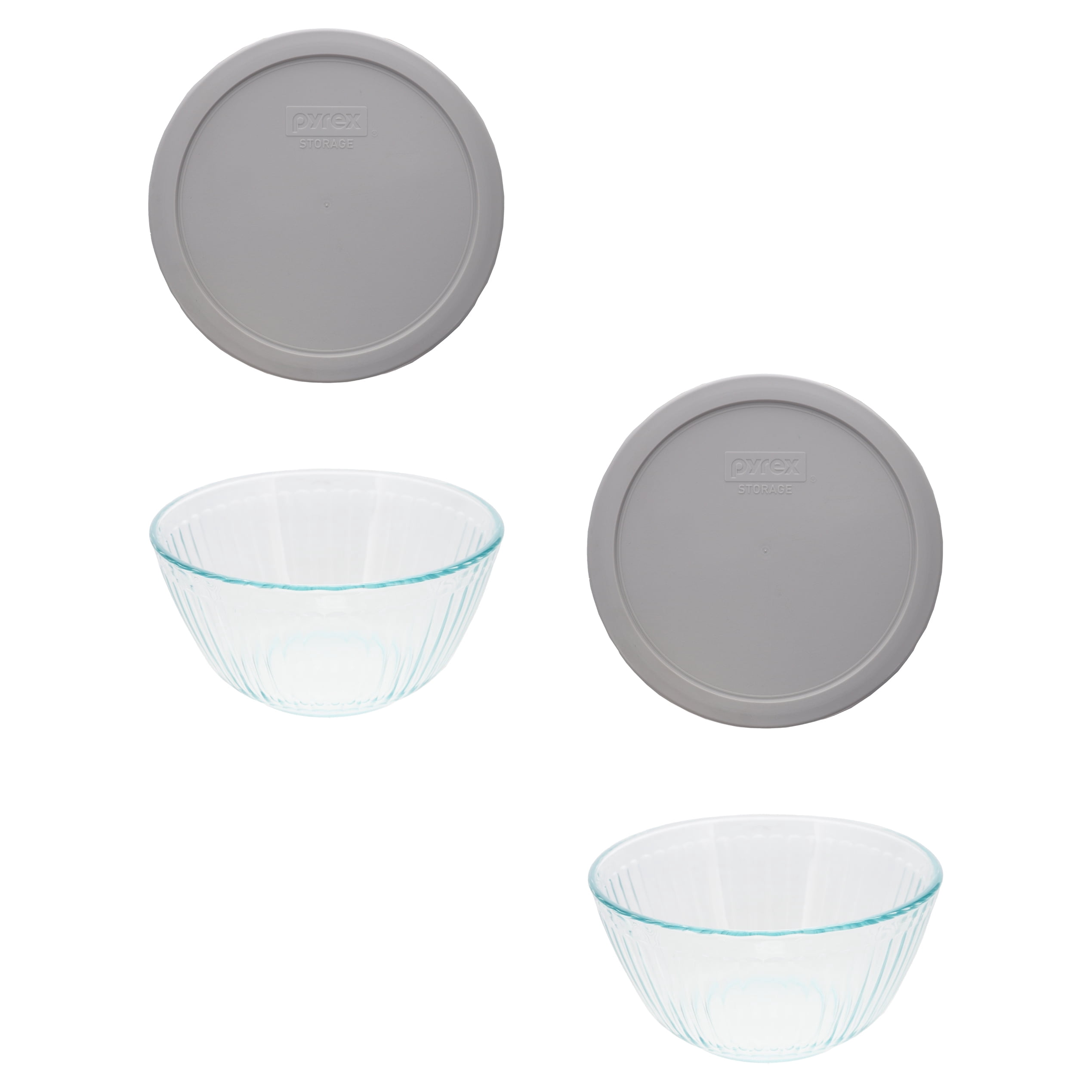 Pyrex 7402 6-Cup Sculpted Glass Mixing Bowls and 7402-PC 6/7-Cup ...