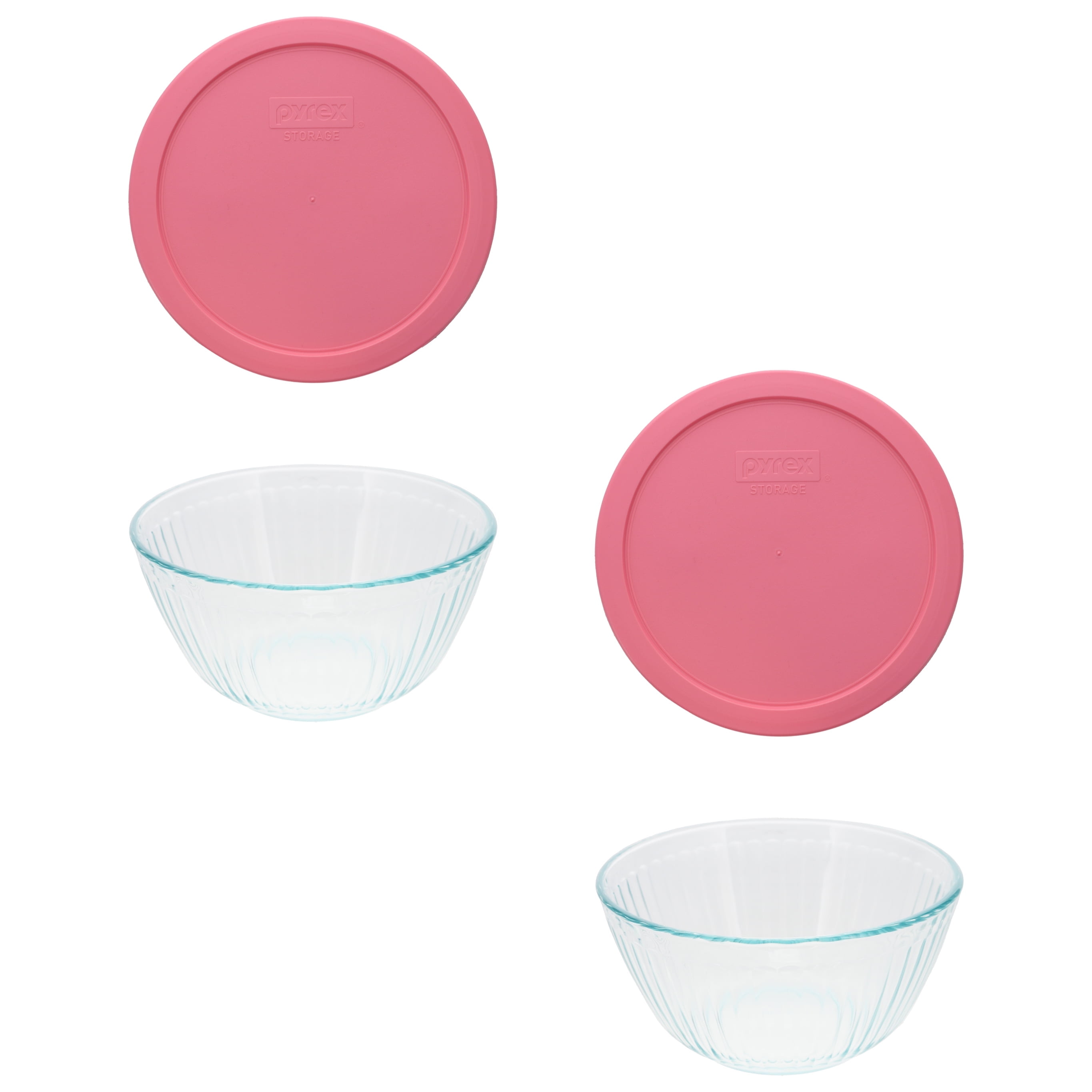 Pyrex 7402 6-Cup Sculpted Glass Mixing Bowls and 7402-PC 6/7-Cup Retro ...