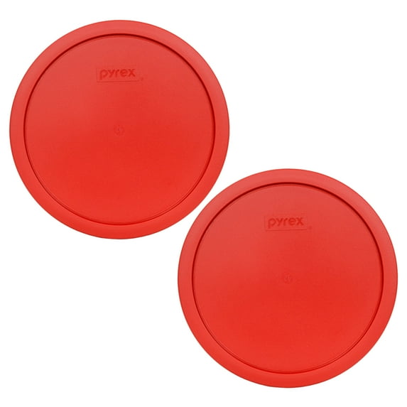 Pyrex 7403-PC Poppy Red Round Plastic Replacement Lid Cover (2-Pack ...