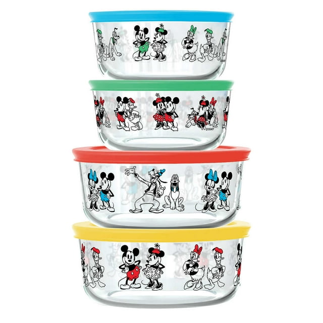 Pyrex 8-Piece Disney Mickey Mouse & Friends Decorated Food Storage Set ...