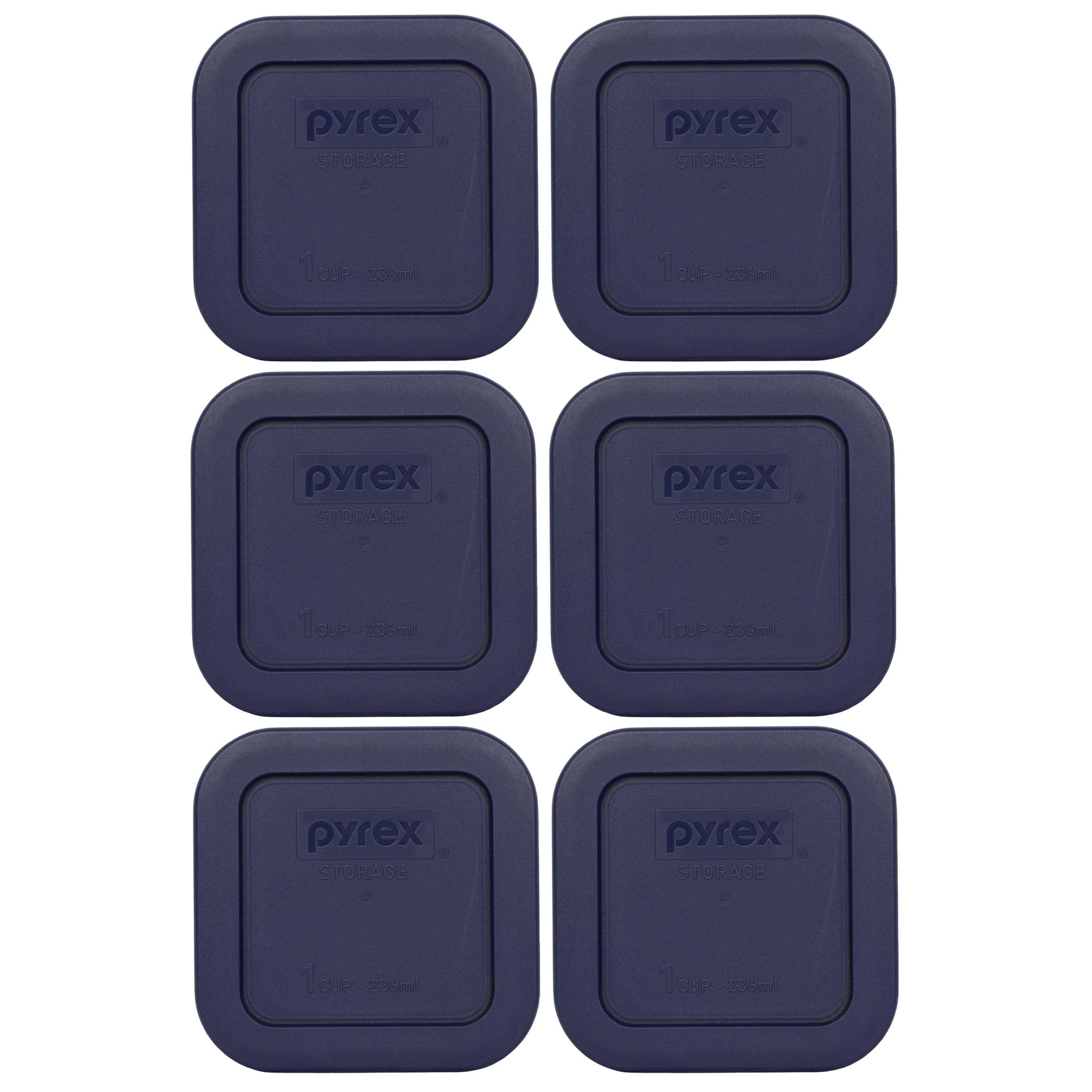 Pyrex 8701-PC Blue Round Plastic Storage Replacement Lid Cover (6-Pack ...