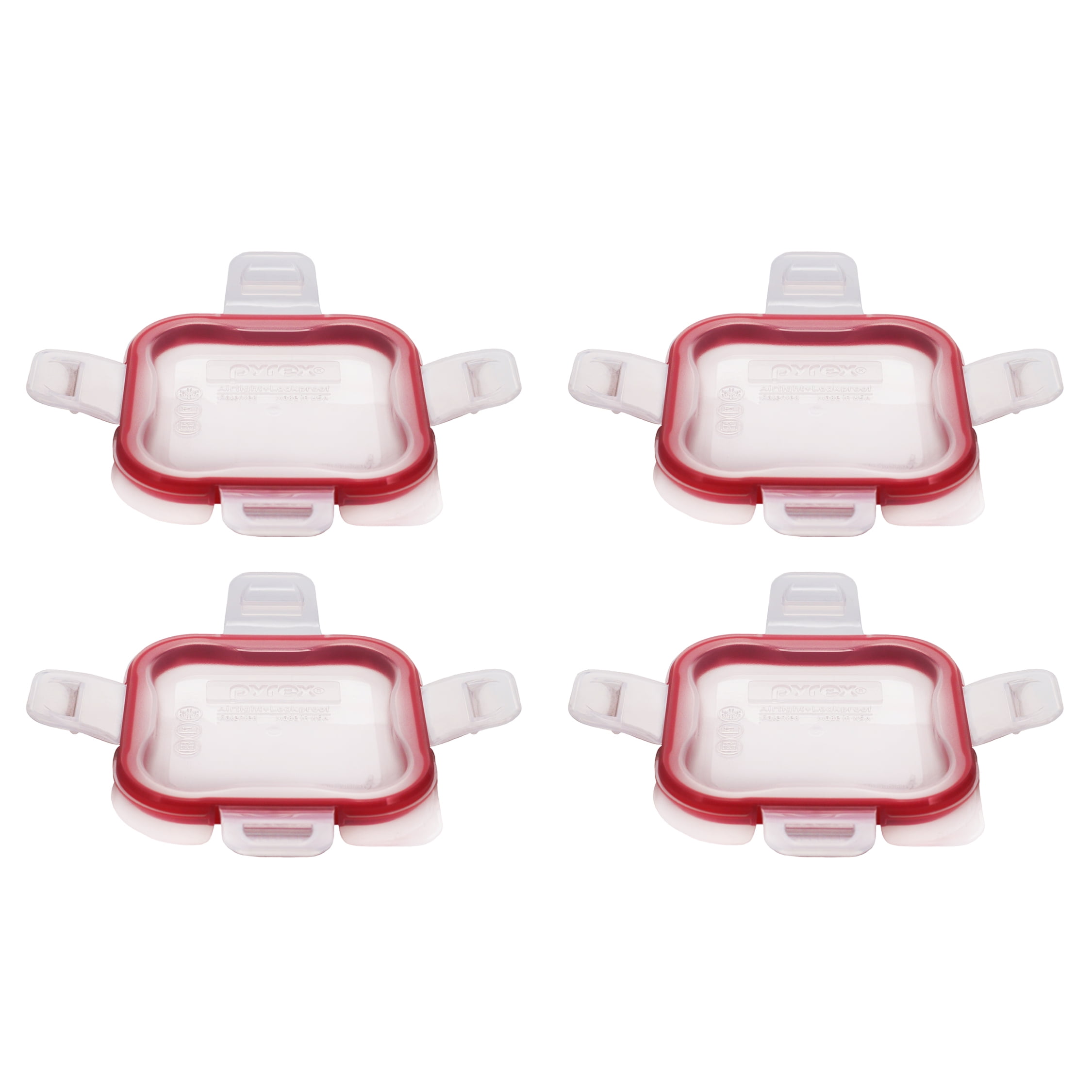 Pyrex 8701R-PC 1-Cup Freshlock Clear Plastic Lid with Red Gasket (4 ...