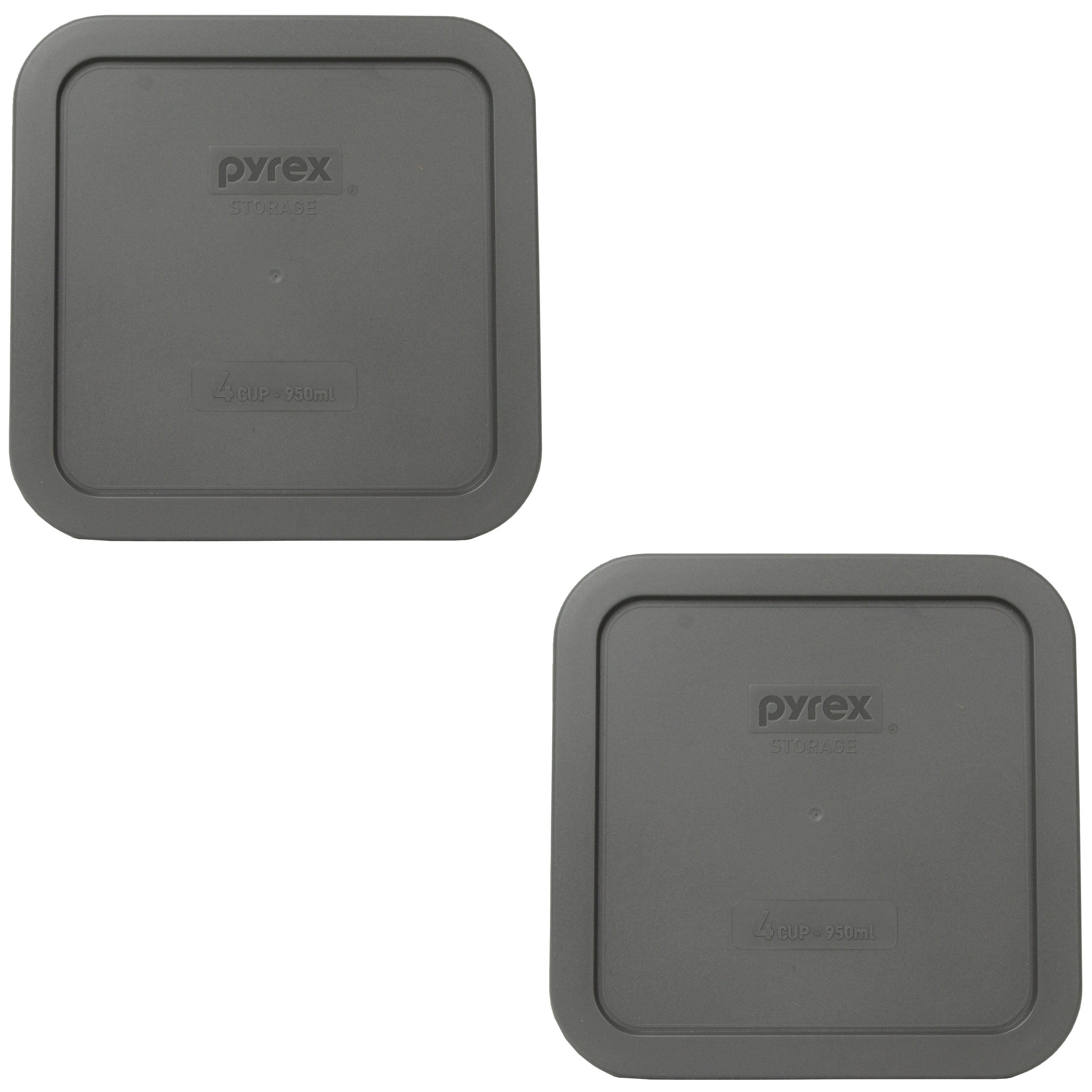Pyrex 8704-PC Puddle Gray Food Storage Plastic Replacement Lid Cover (2 ...