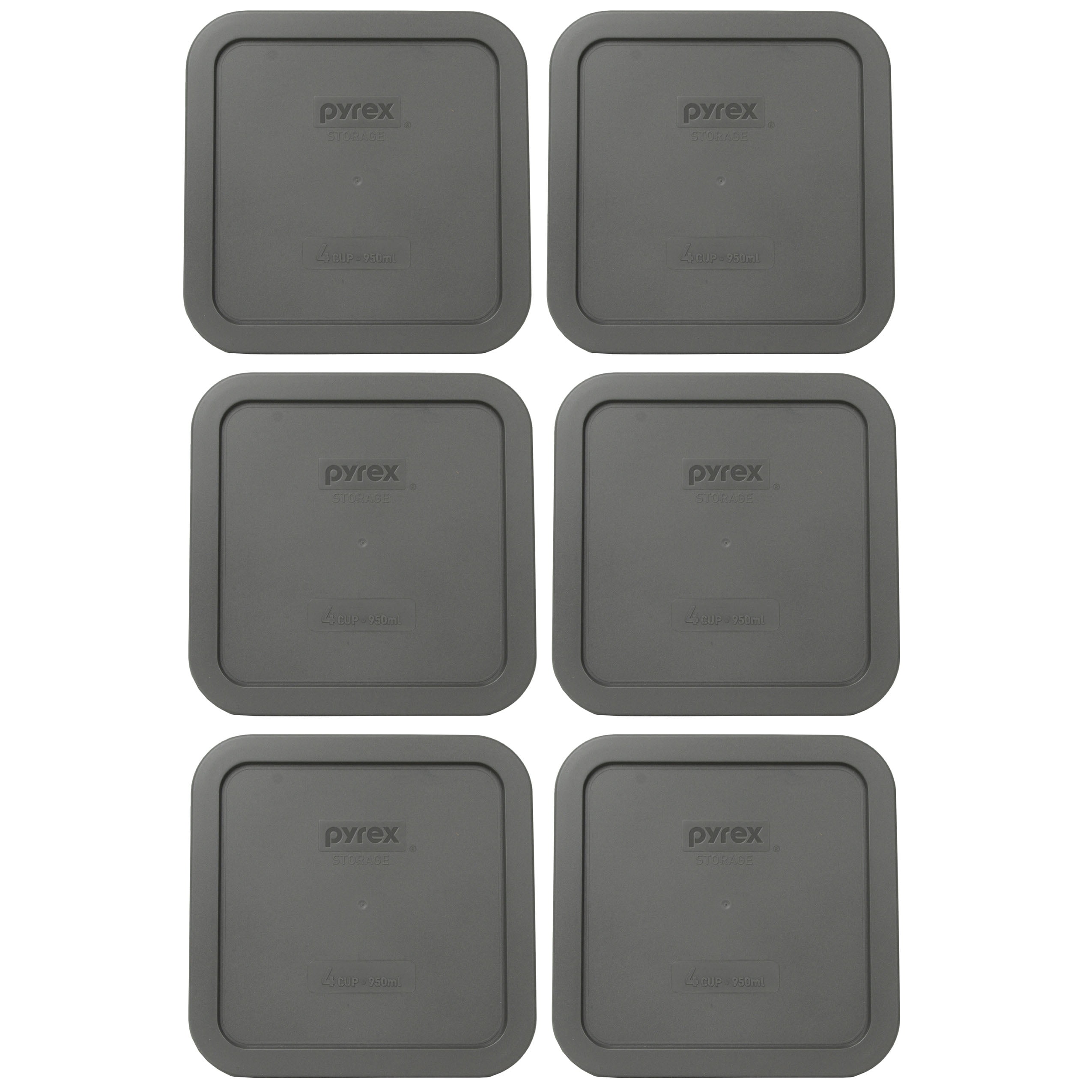 Pyrex 8704-PC Puddle Gray Food Storage Plastic Replacement Lid Cover (6 ...