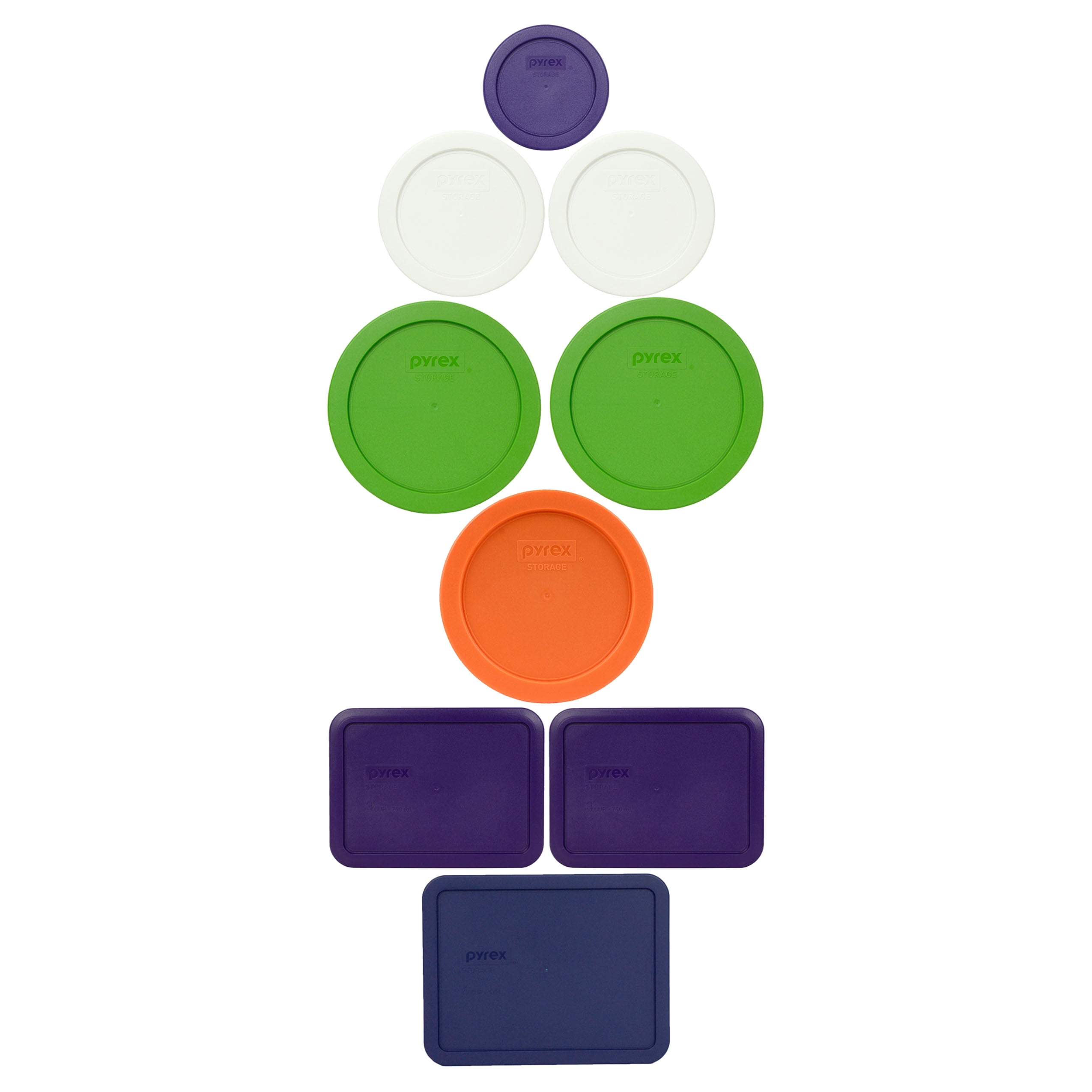 Pyrex 9 Lid Confetti Color Scheme Bundle for Pyrex 7202,7200,7201,7210 ...