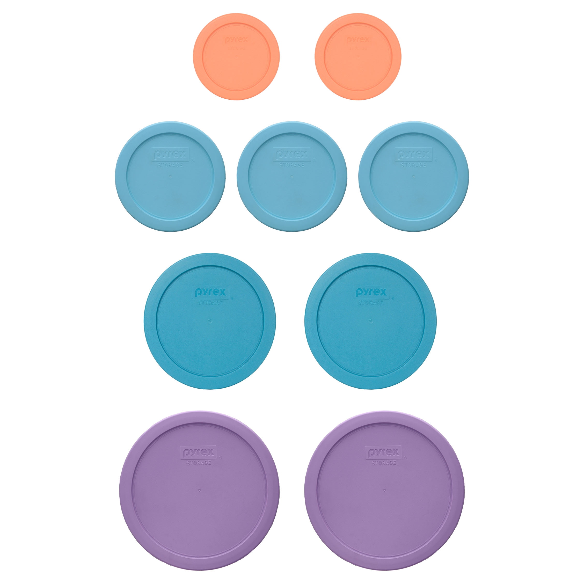 Pyrex 9-Piece Soft Color Bundle for 1, 2, 4, and 6/7-Cup Replacement ...