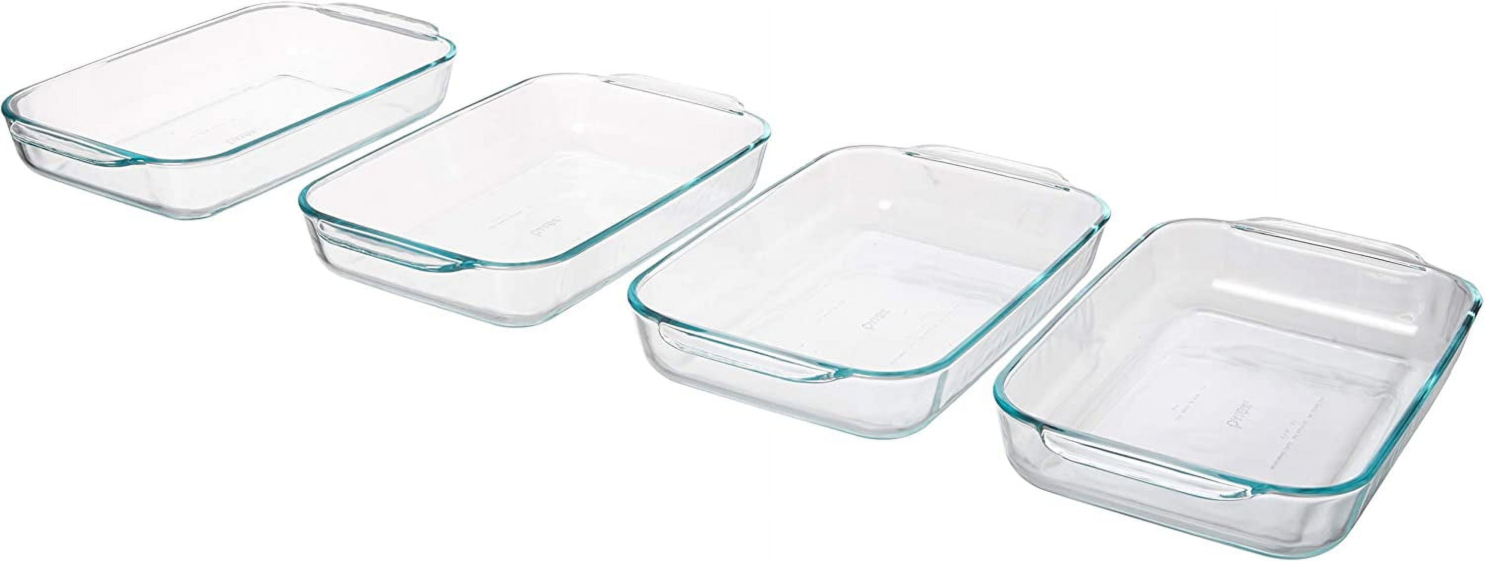 Pyrex Basics 2 Quart Oblong Glass Baking Dish, Clear 11.1x7.1 x1.7 in ...