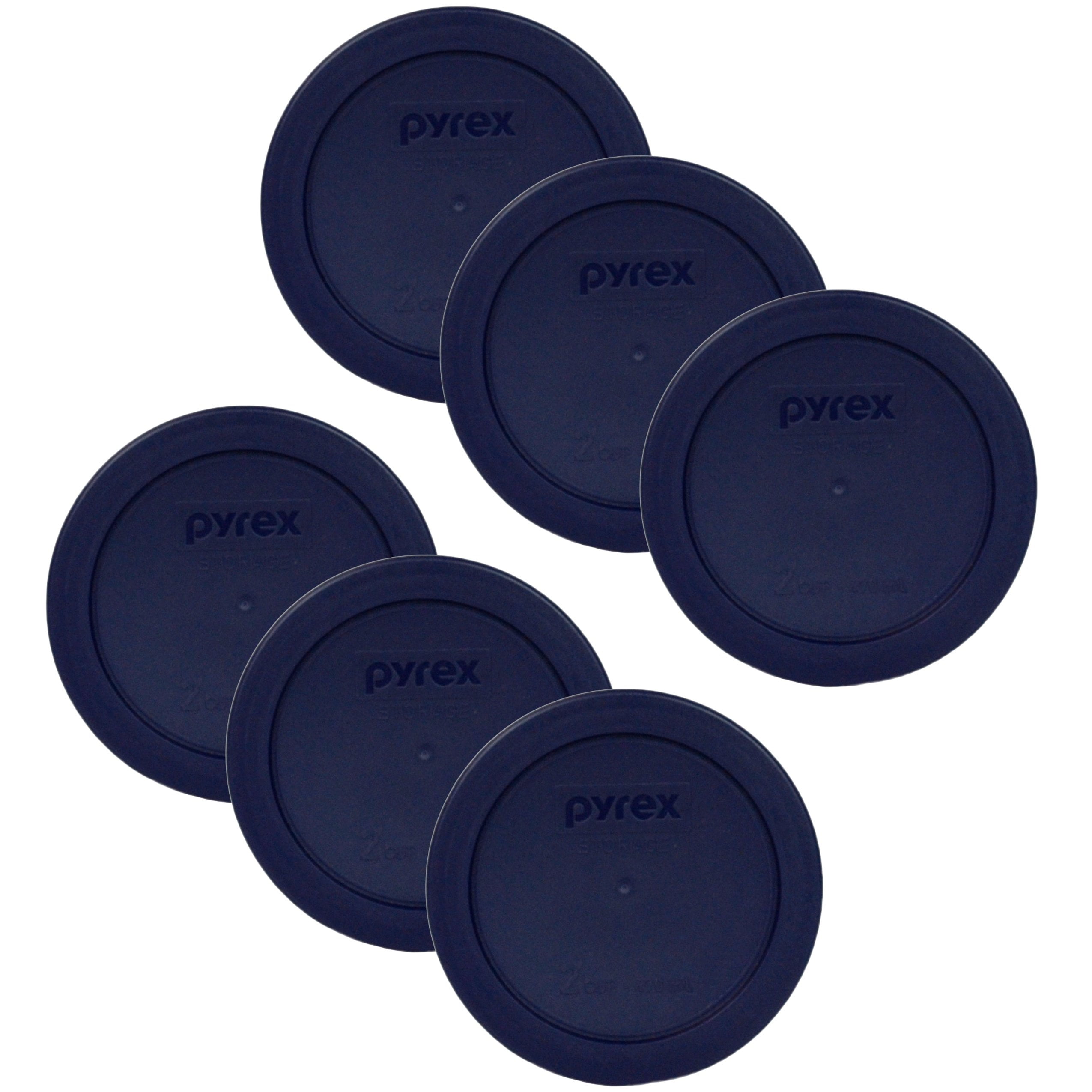 Pyrex Blue 2 Cup Round Storage Cover #7200-PC for Glass Bowls 6-Pack ...