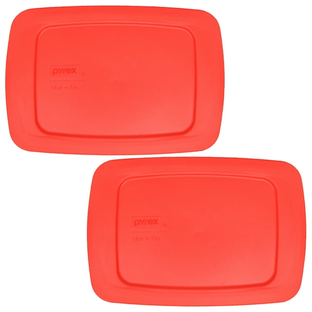 Pyrex C-213-PC Red Plastic Rectangle Easy Grab Replacement Lid (2-Pack ...