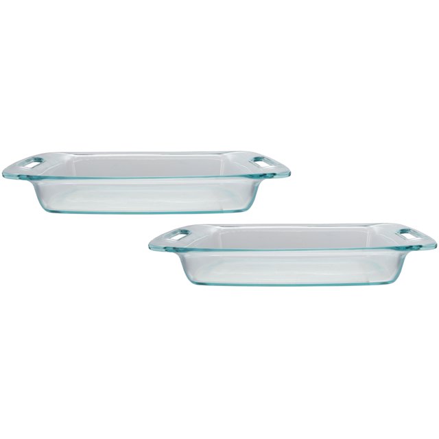 Pyrex C-233 3qt Easy Grab Glass Baking Dish (2-Pack) - Walmart.com