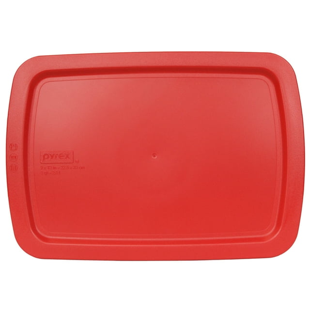 Pyrex C-233-PC Red Plastic Rectangle Replacement Lid, BPA-Free ...