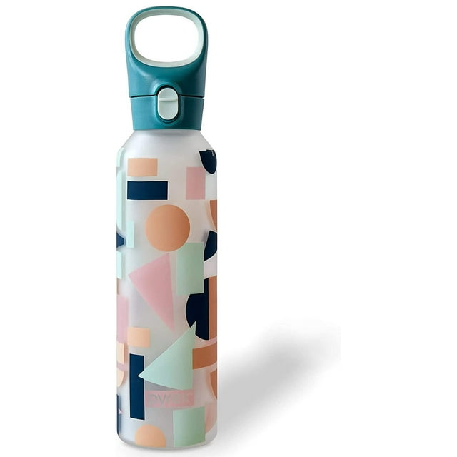 Pyrex Color Changing Glass Water Bottle with Silicone Coating, Abstract ...