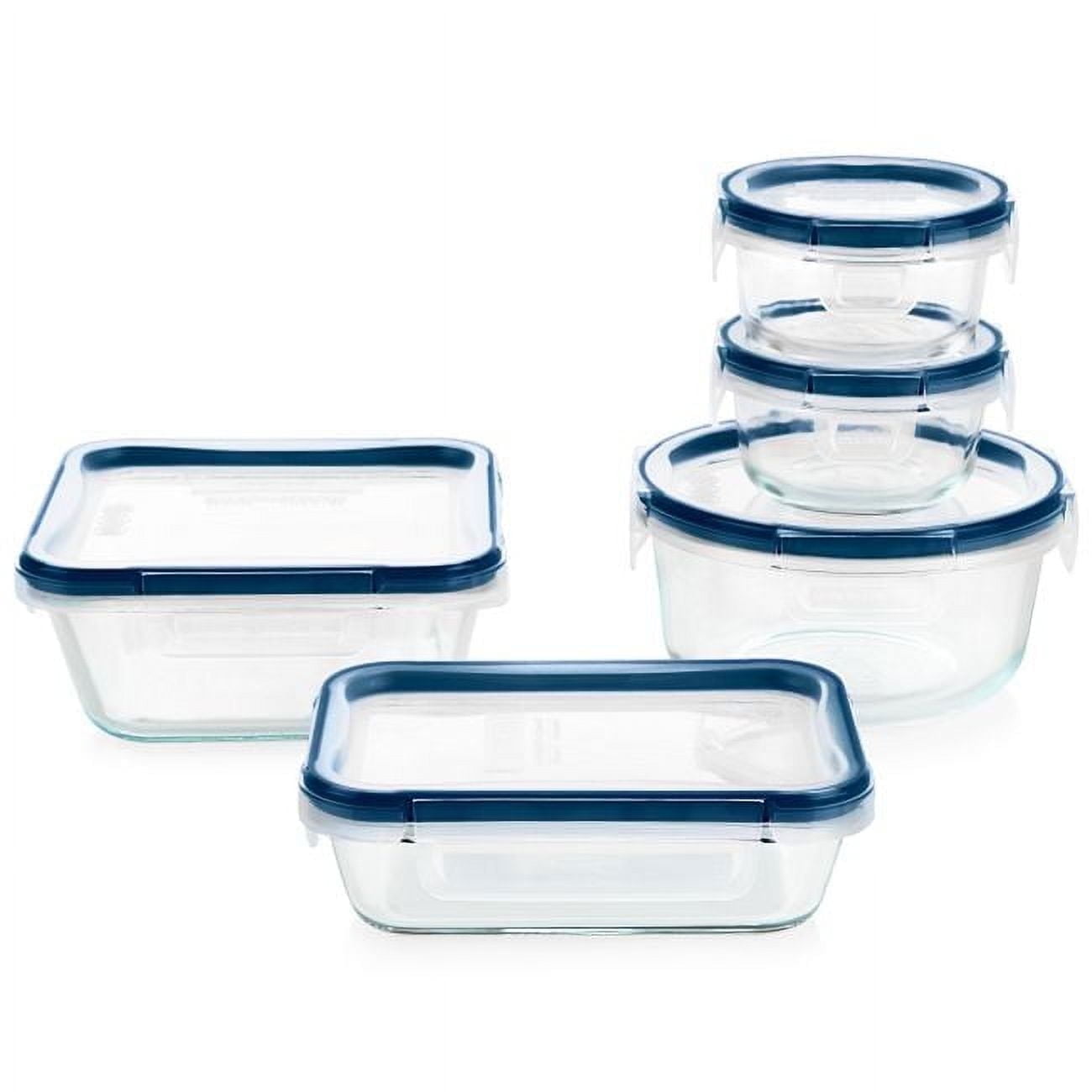 Pyrex FreshLock Plus 10-Piece Glass Food Storage Set, Airtight ...