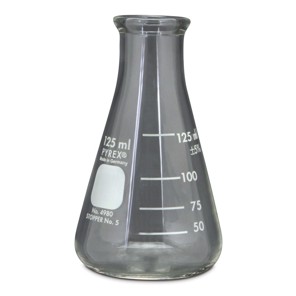 Pyrex Glass Erlenmeyer Flask, Measuring, 125 Ml - Walmart.com