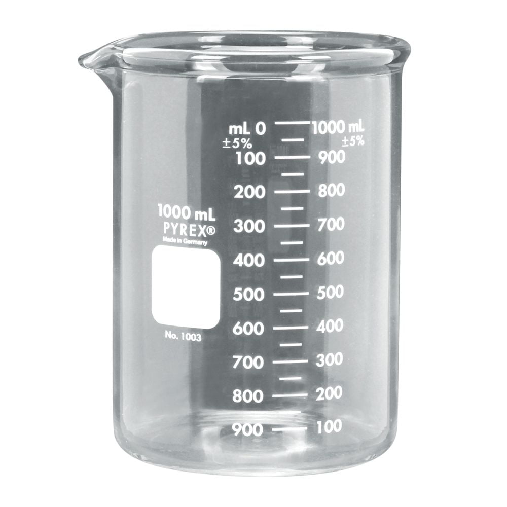 Pyrex Glass Griffin Beaker, Low Form, Heavy Duty, 1,000 Ml - Walmart.com