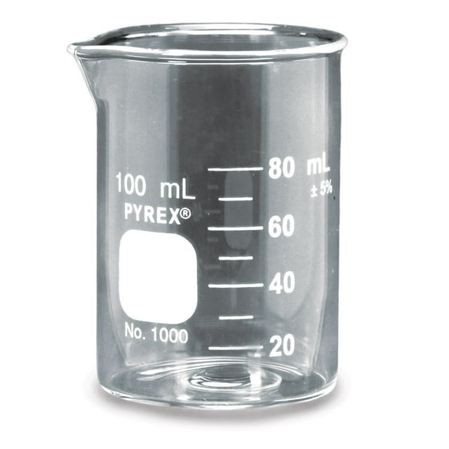 Pyrex Glass Griffin Beaker, Low Form, Measuring, 100 Ml - Walmart ...