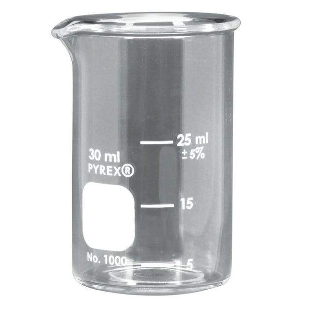 Pyrex Glass Griffin Beaker, Low Form, Measuring, 30 Ml - Walmart ...
