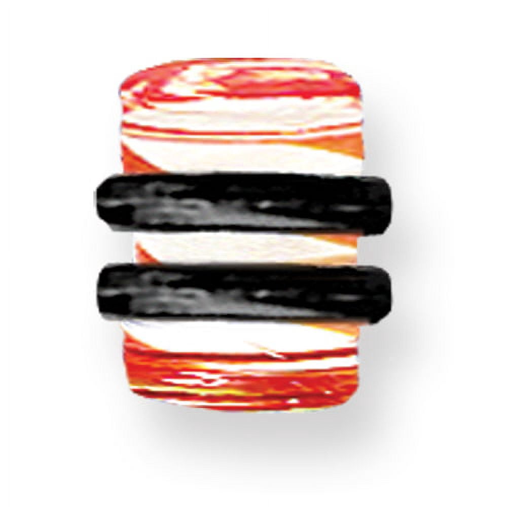 Pyrex Glass Plugs Ribbon Colors 00G (9.2mm) 1/2 (13mm) Long w 2 black o ...