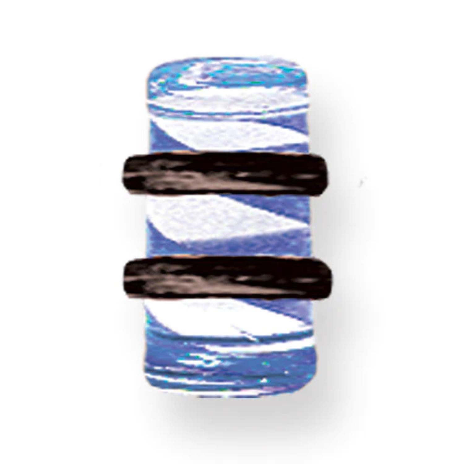 Pyrex Glass Plugs Ribbon Colors 2G (6.5mm) 1/2 (13mm) Long w 2 black o ...