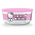 Pyrex Hello Kitty 4-Cup Round Glass Storage Container with Pink ...