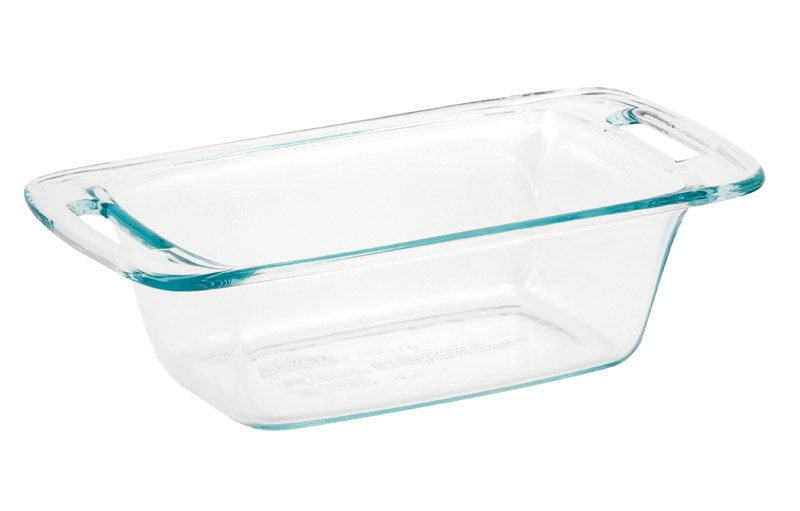 Pyrex Large Rectangular Glass Baking Dish, Clear Loaf Pan 5-1/4 in. W X ...