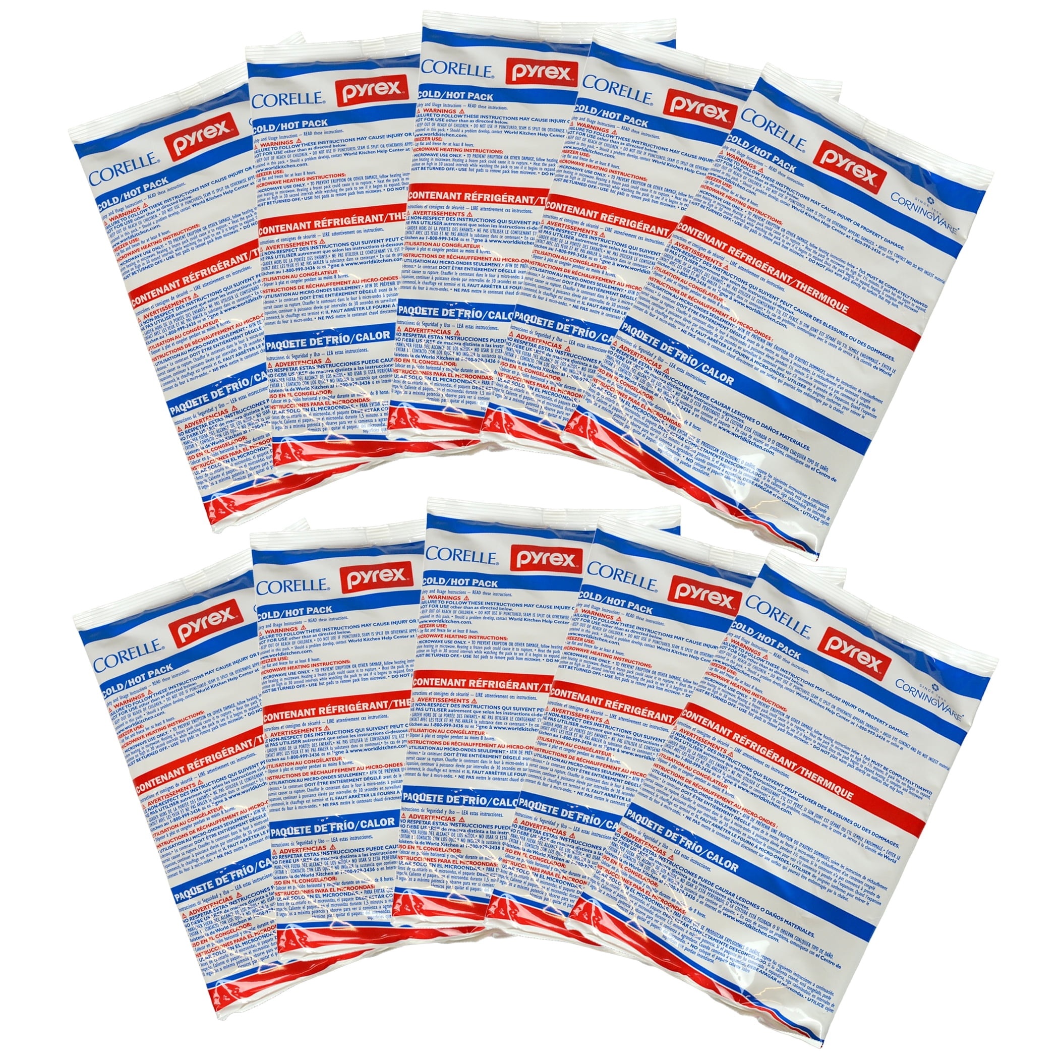 Pyrex Portables Large Hot/Cold Pack (10-Pack) HSA/FSA Eligible ...