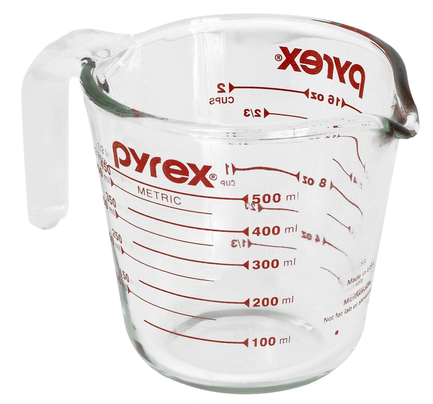 Pyrex Prepware 6001075 2-cup Measuring Cup, Red Graphics, Clear ...