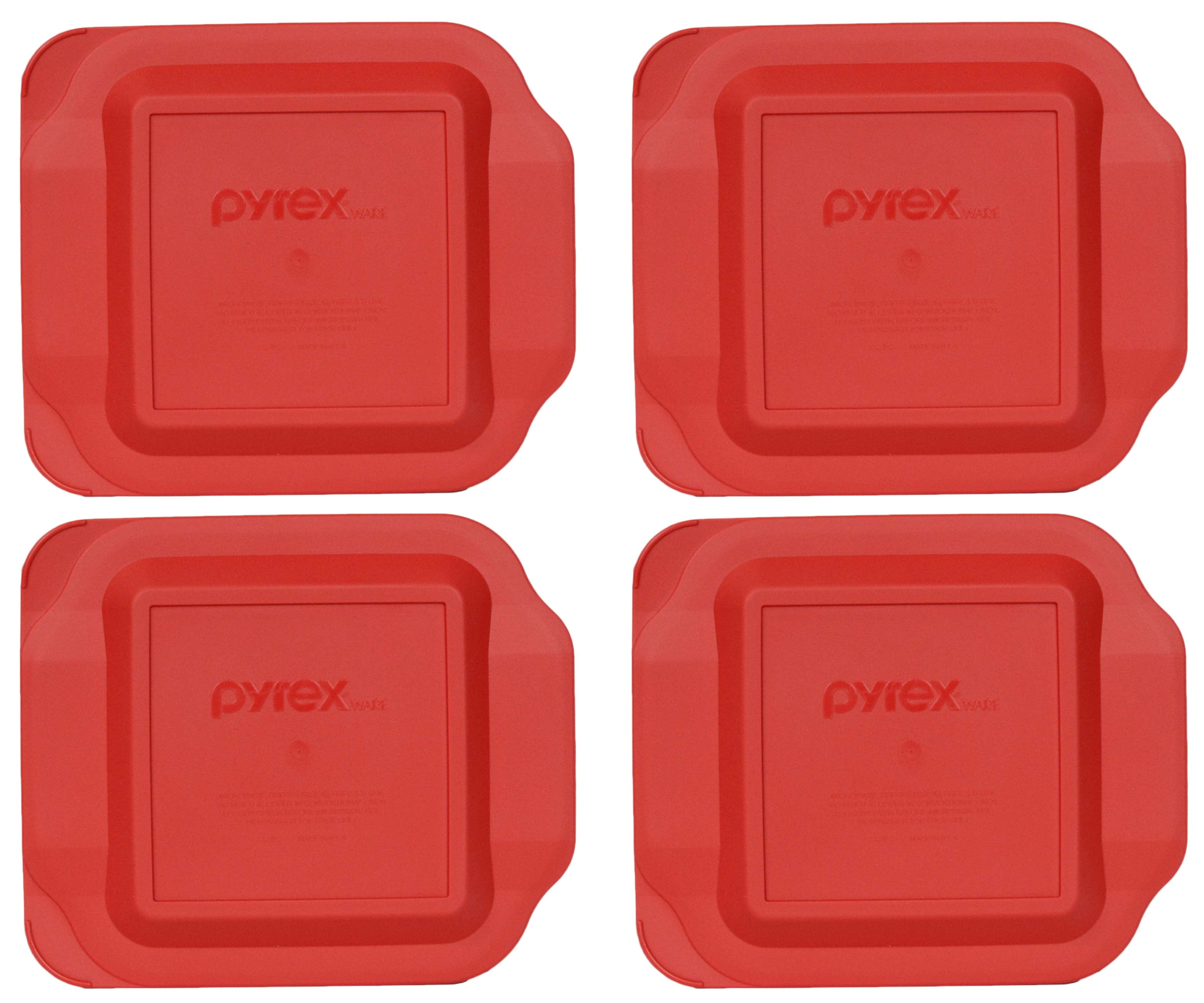 Pyrex Replacement Lid 222-PC 2-Qt Red Plastic Square Cover (4-Pack) for ...
