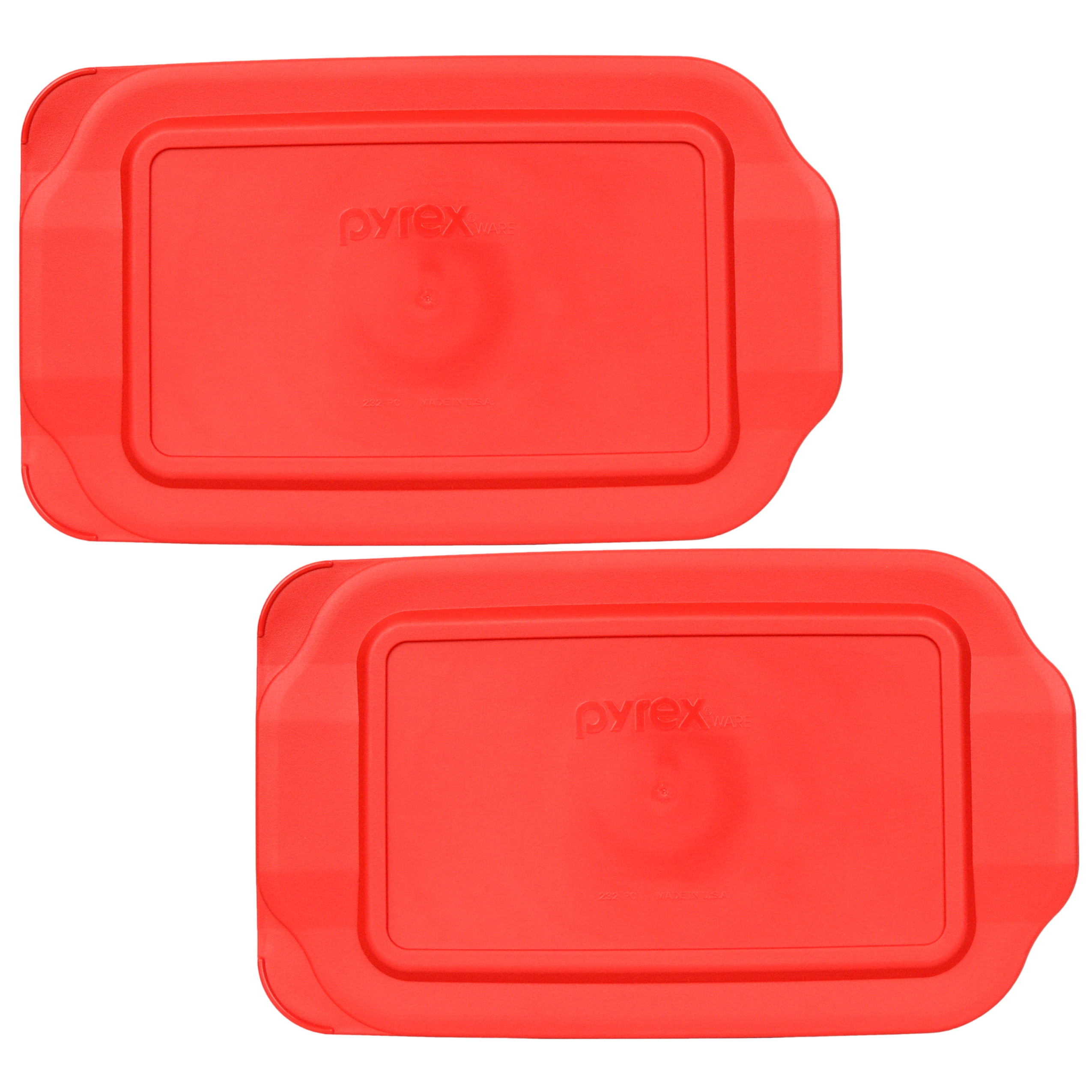 Pyrex 2-Qt 232-PC Red Rectangular Storage Lid Replacement, Extra Set ...