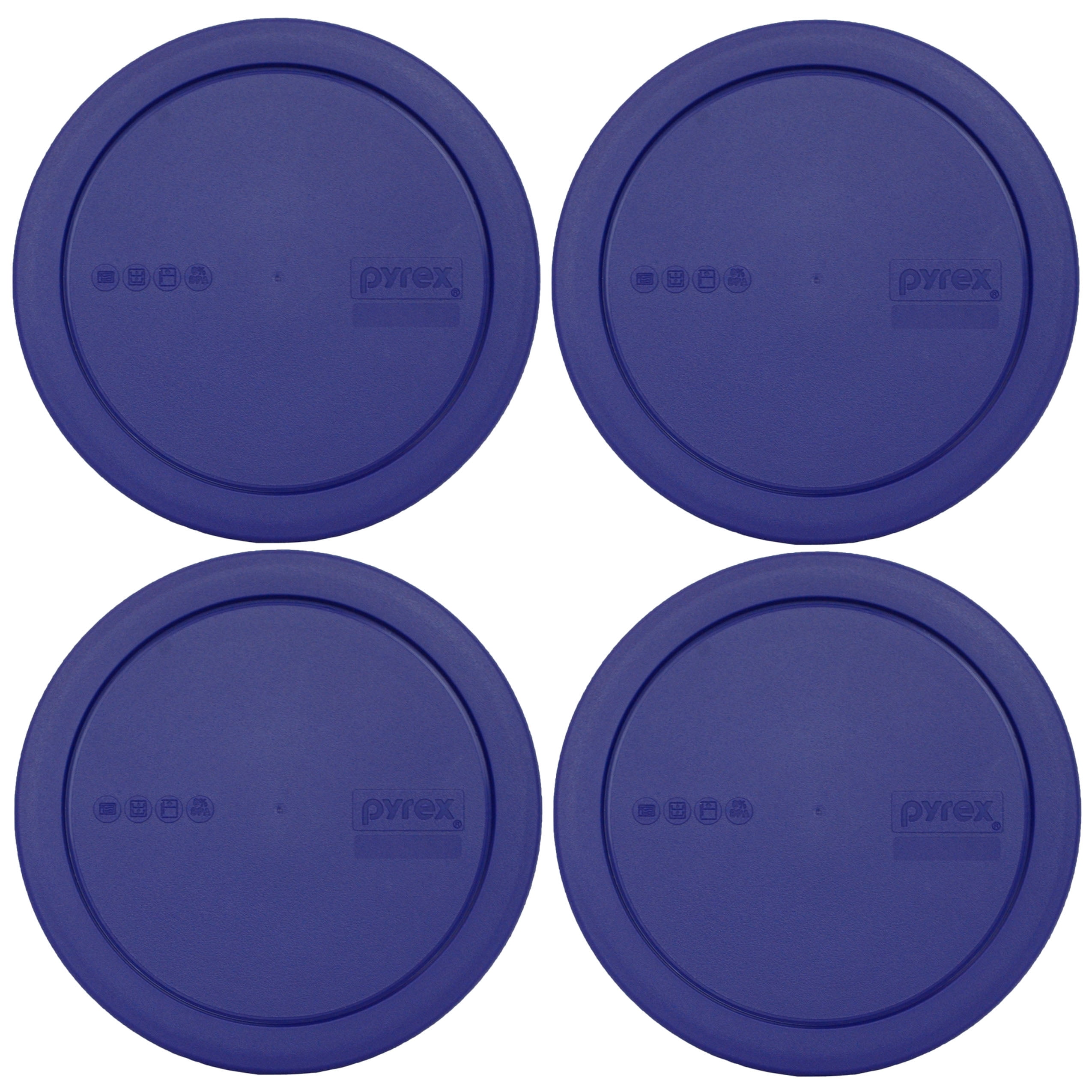 Pyrex 322-PC 1-Qt Blue Plastic Round Replacement Lid Set for Microwave ...