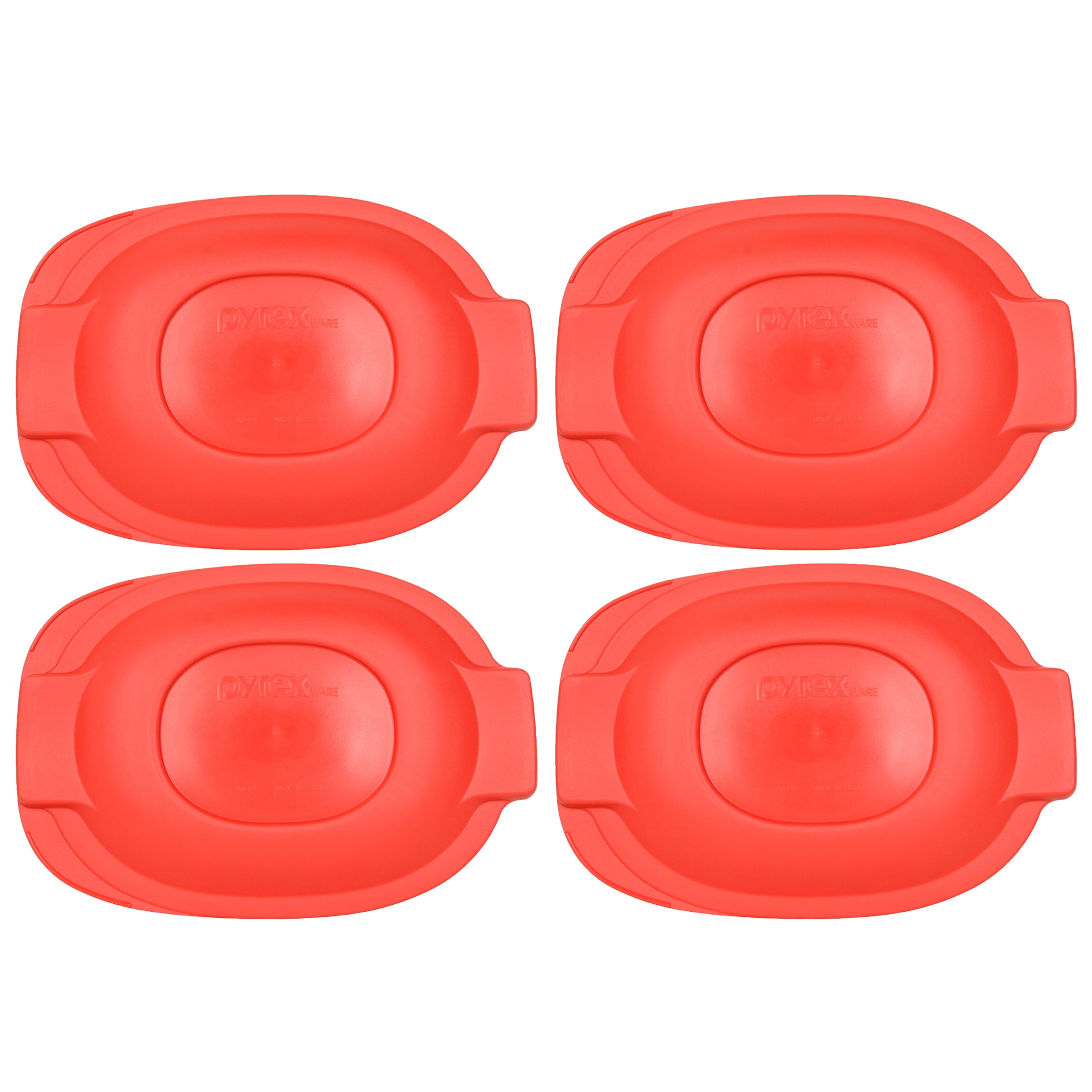 Pyrex Replacement Lid 702-PC Red Plastic Cover 4-Pack for Pyrex 2.5 ...