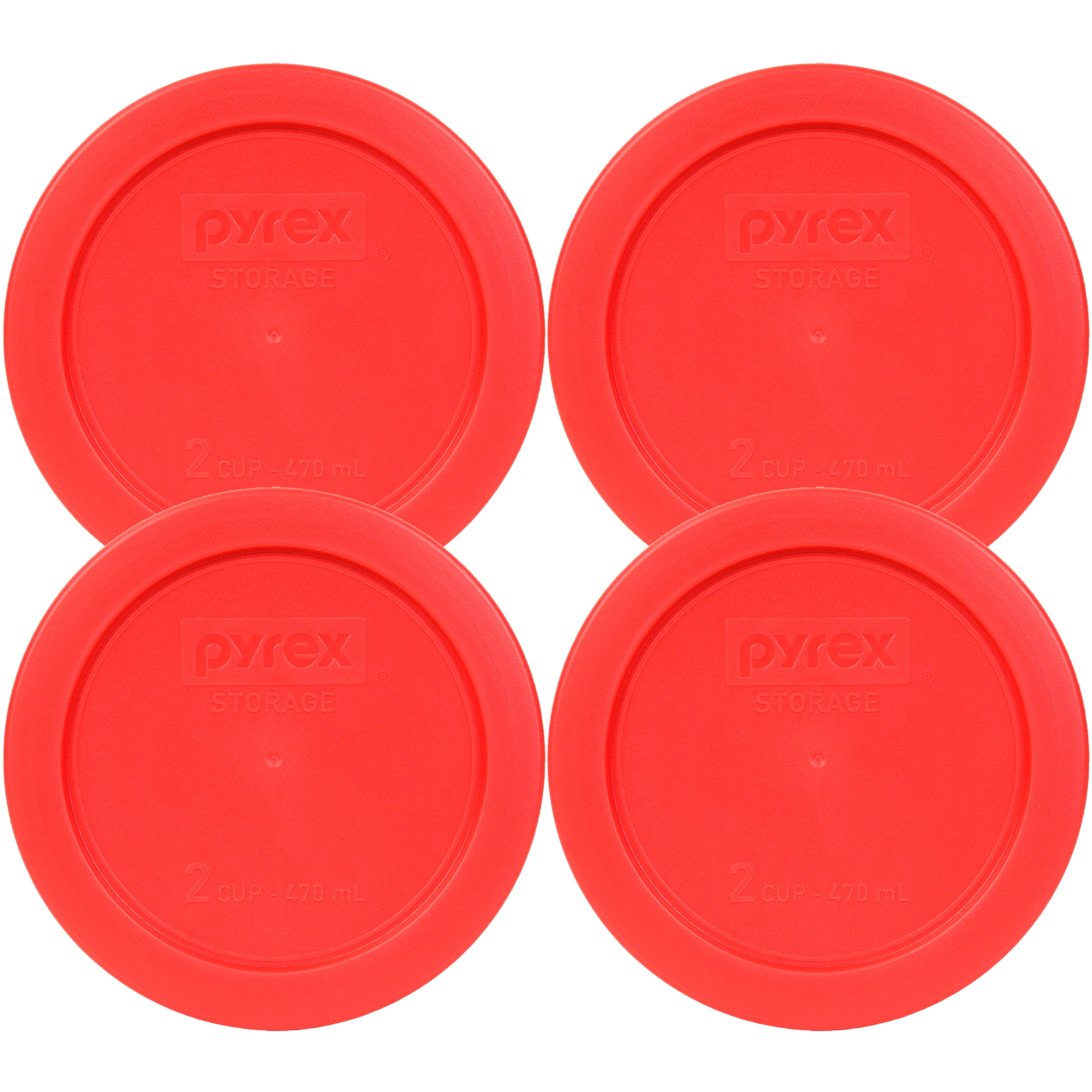 Pyrex Replacement Lid, 7200-PC, Red Plastic Cover for 2-Cup Bowl, 4 ...