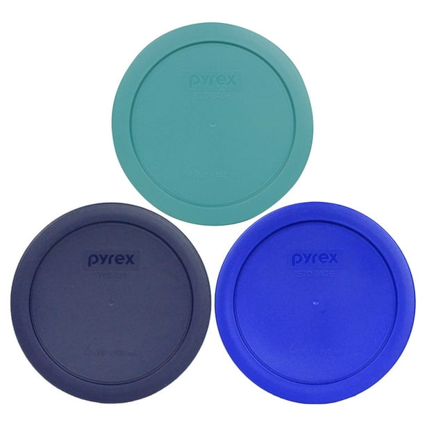 Pyrex Replacement Lid 7201-PC (1) Turquoise, (1) Cobalt Blue & (1) Navy ...