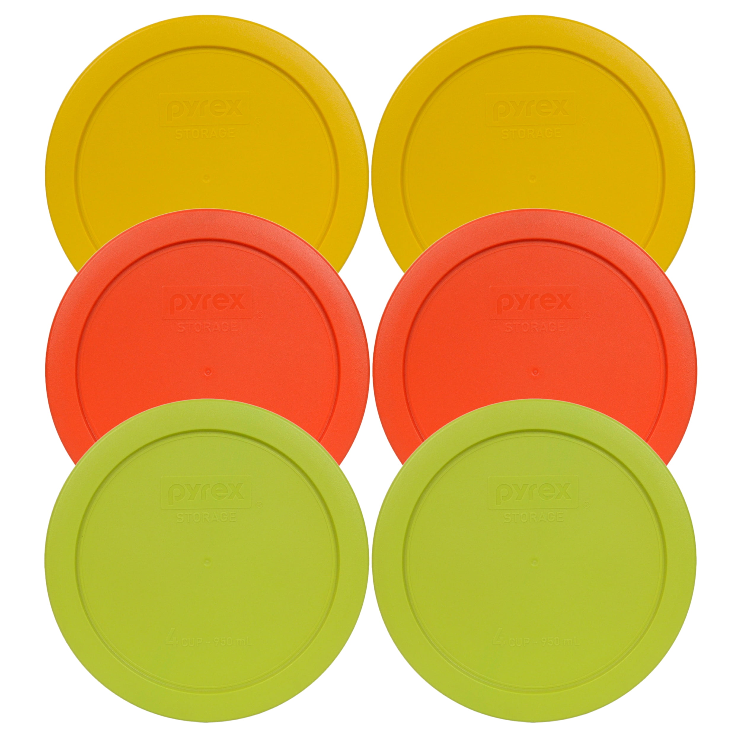 Pyrex Replacement Lid 7201-PC 6pk Butter Yellow, Pumpkin Orange ...
