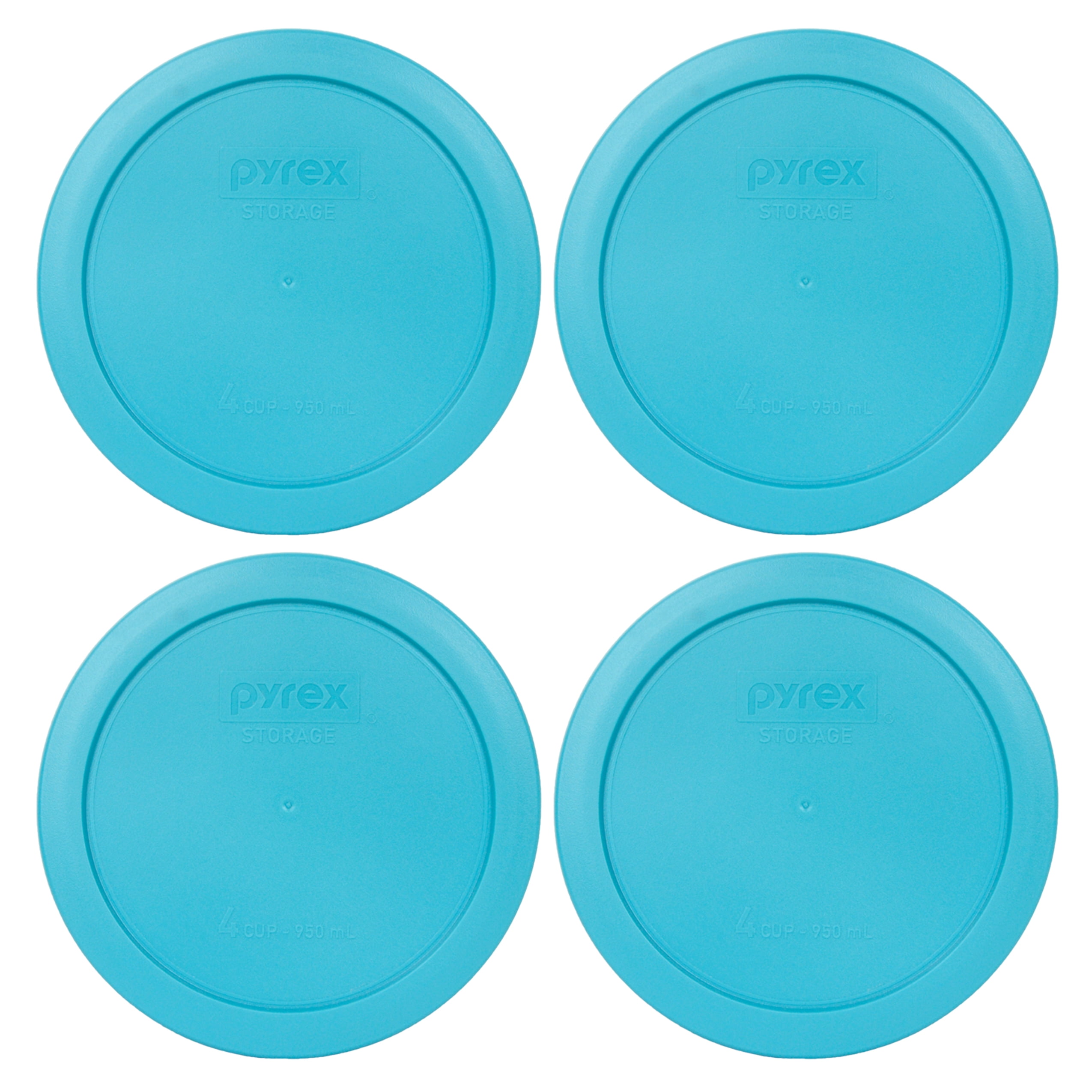 Pyrex Replacement Lid 7201-PC 4-Cup Surf Blue Plastic Cover 4-Pack for ...