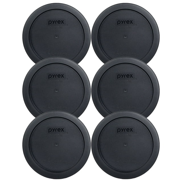 Pyrex Replacement Lid 7201-PC Black Round Plastic Cover (6-Pack) for ...