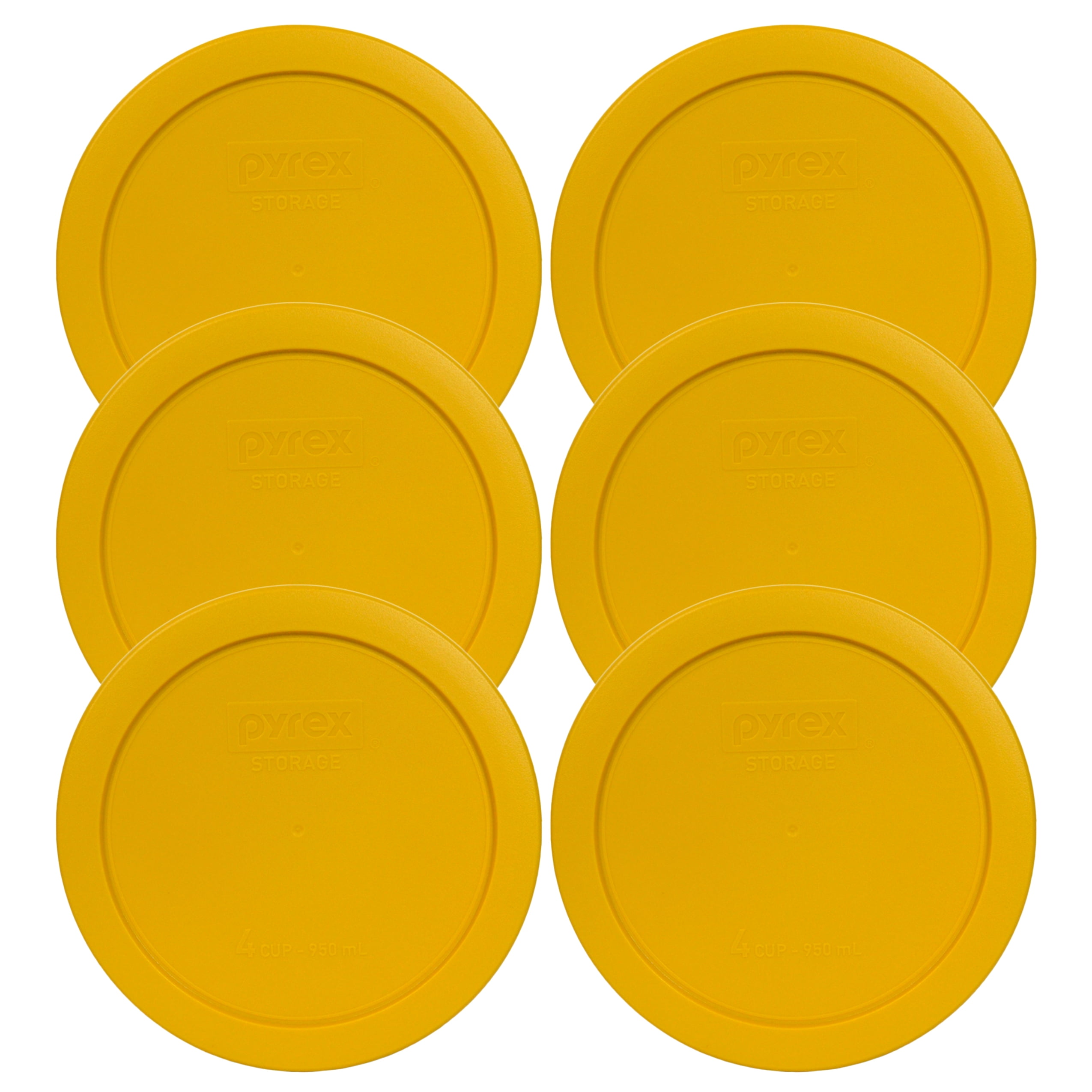Pyrex Replacement Lid 7201-PC Butter Yellow Round Plastic Cover (6-Pack ...