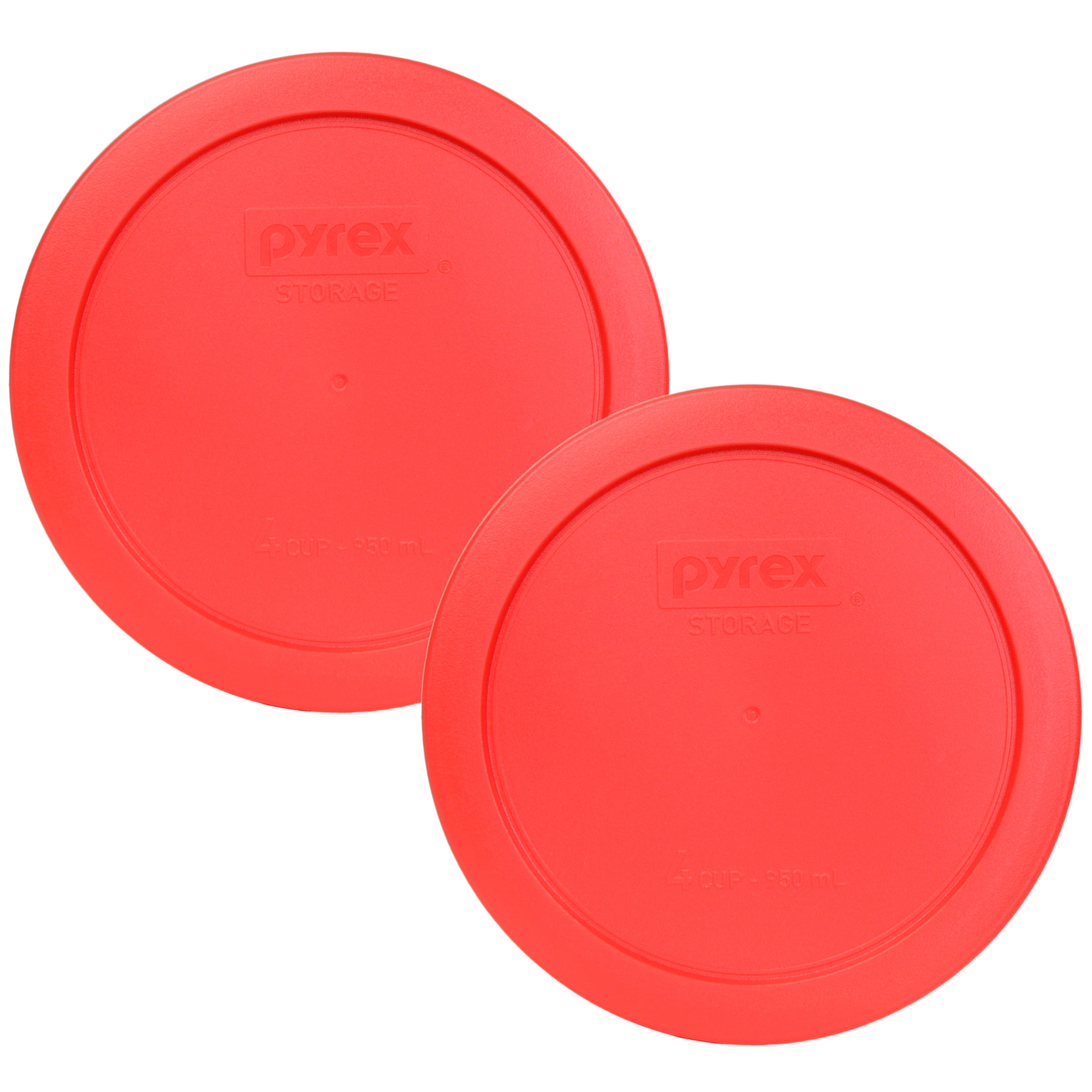 Pyrex Replacement Lid 7201-PC Red Round Cover (2-Pack) for Pyrex 7201 4 ...
