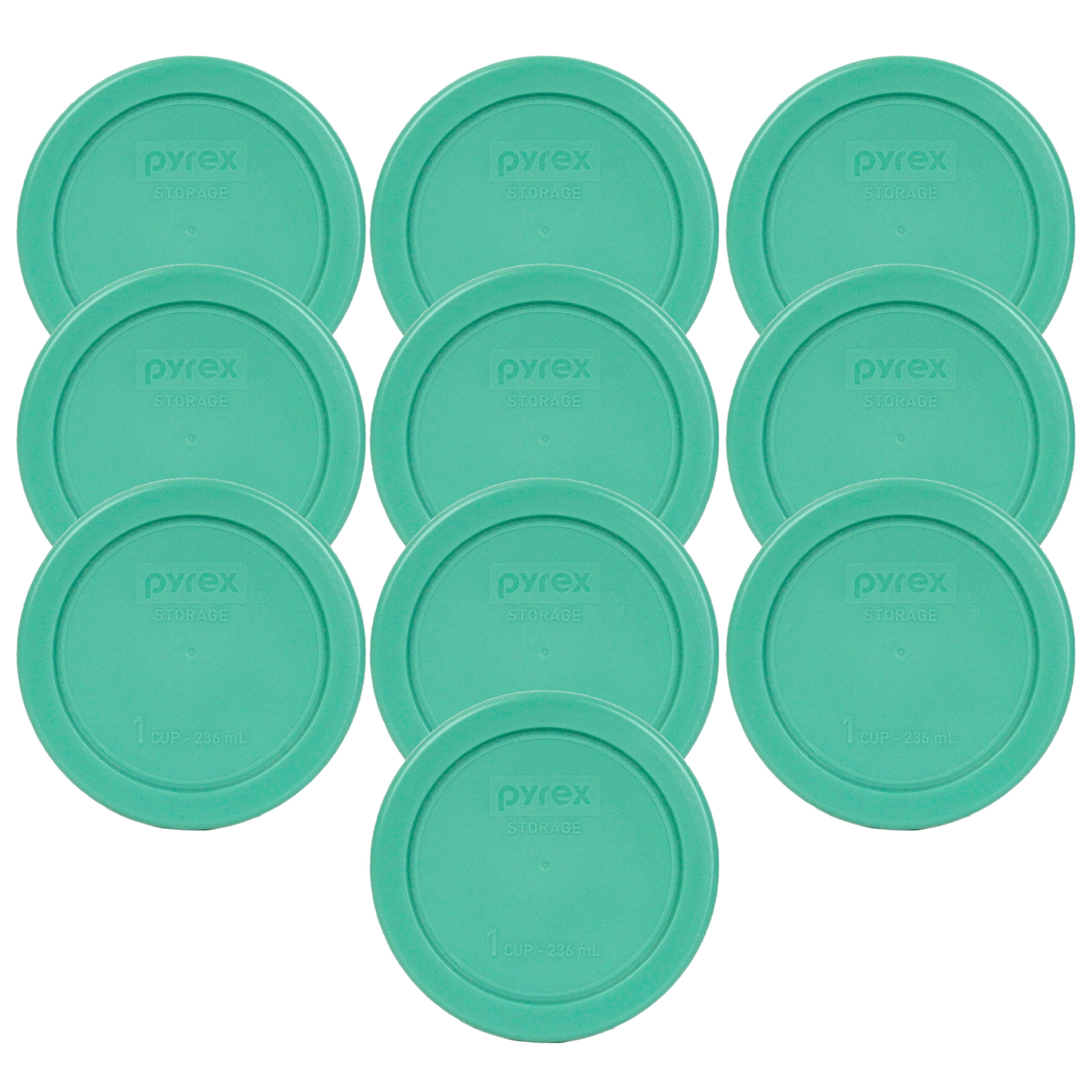 Pyrex 7202-PC Green Replacement Lid 10-Pack for 7202 1-Cup Bowl ...
