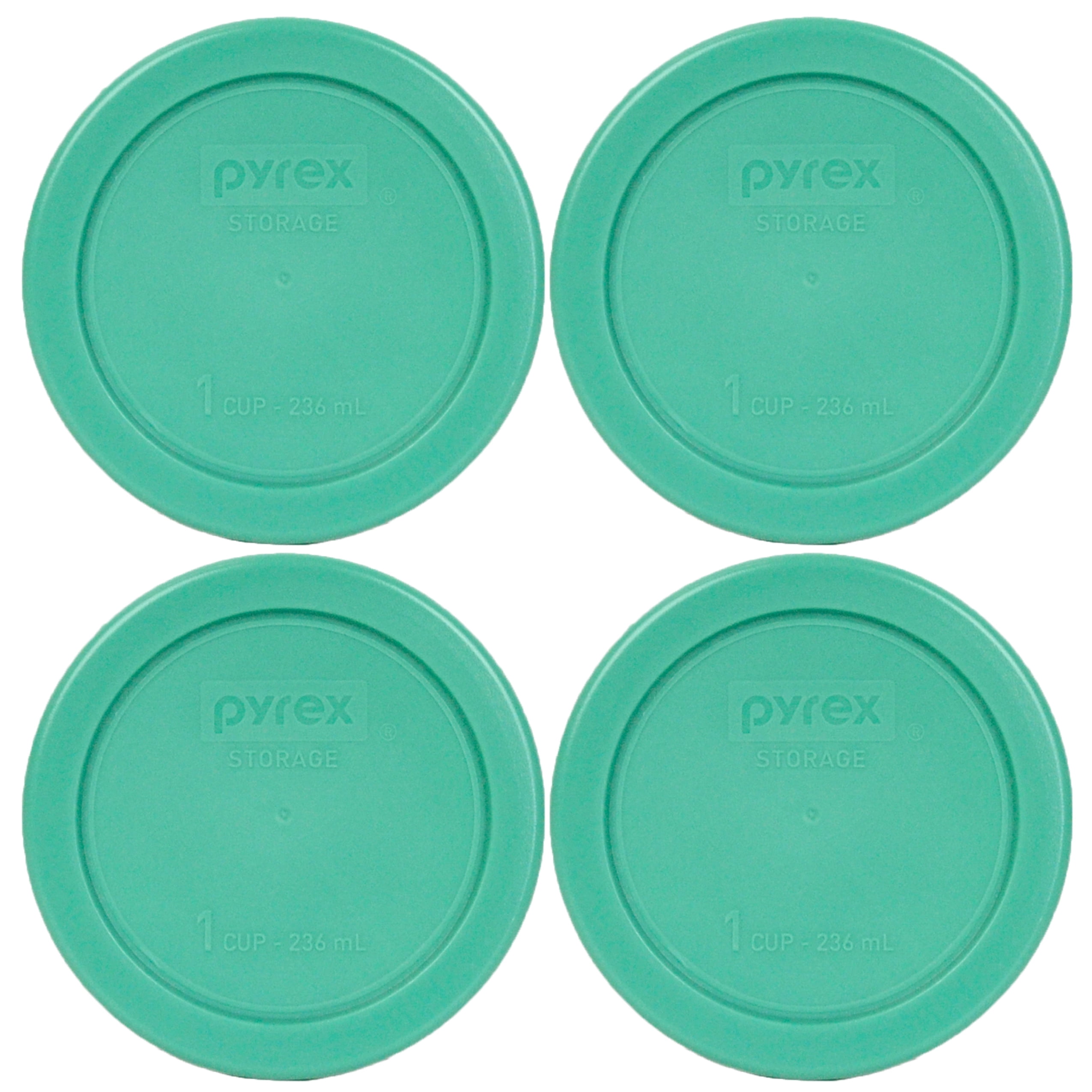 Pyrex Replacement Lid 7202-PC, Green 4-Pack, Fits 1-Cup Bowl, Microwave ...