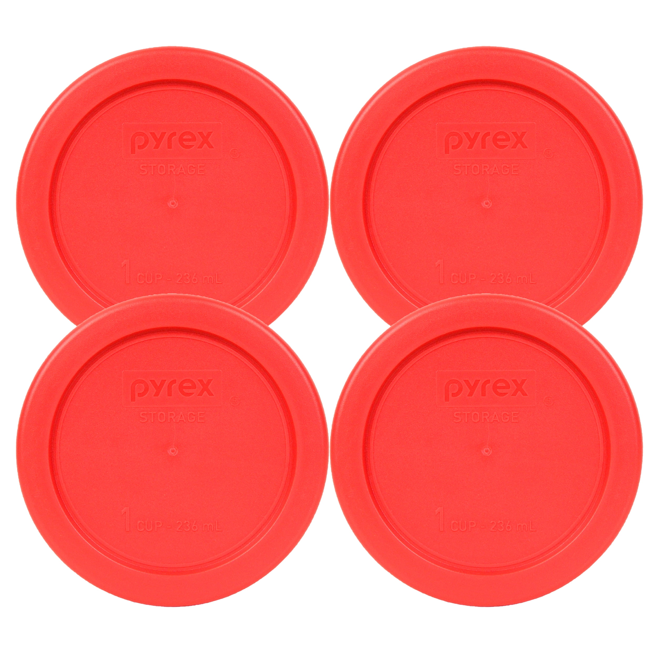 Pyrex Replacement Lid 7202-PC Red Round Cover (4-Pack) for Pyrex 7202 1 ...